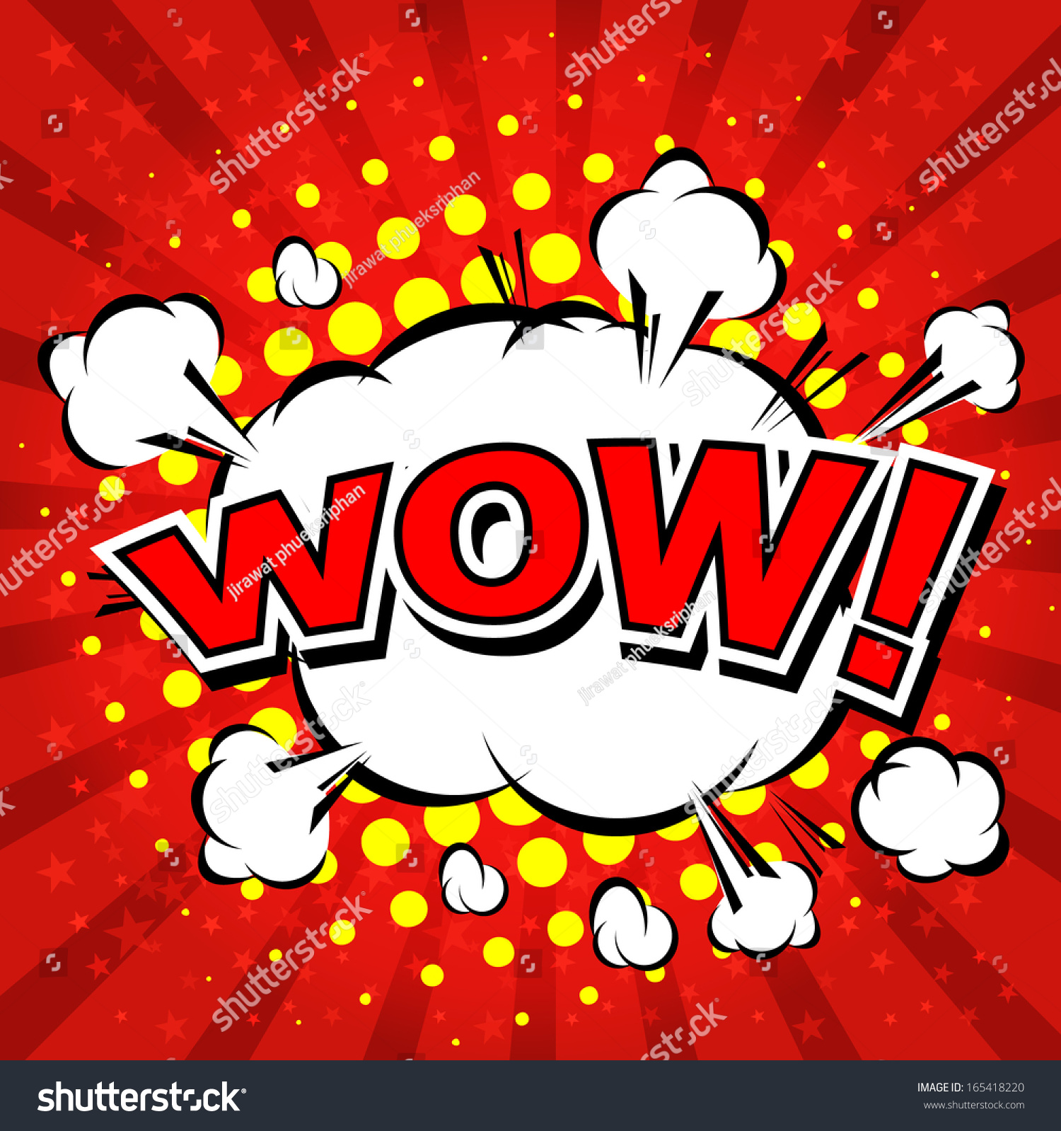 Wow! Comic Speech Bubble, Cartoon Stock Vector Illustration 165418220 ...