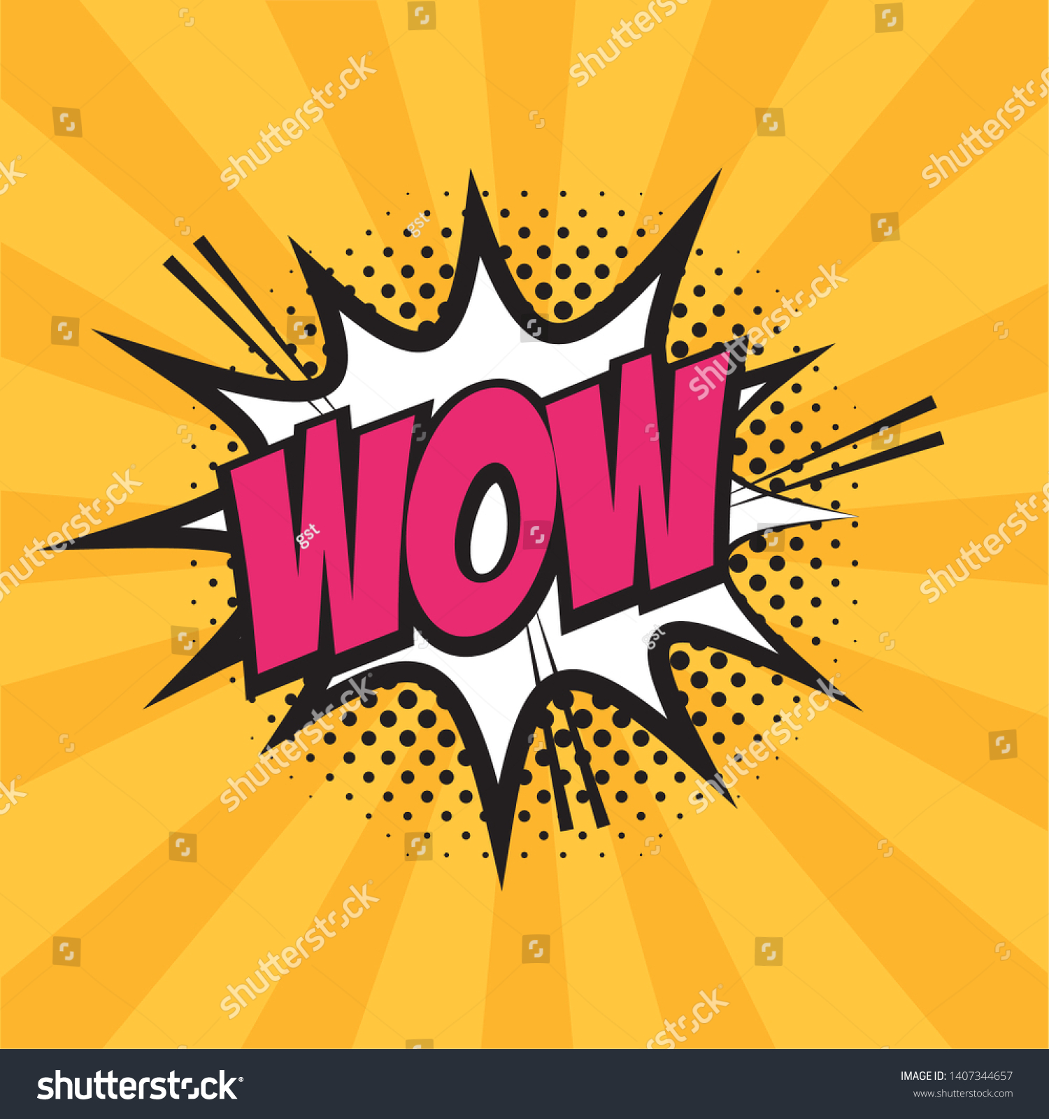 Wow Explosion Halftone Pop Art Elements Stock Vector (Royalty Free ...
