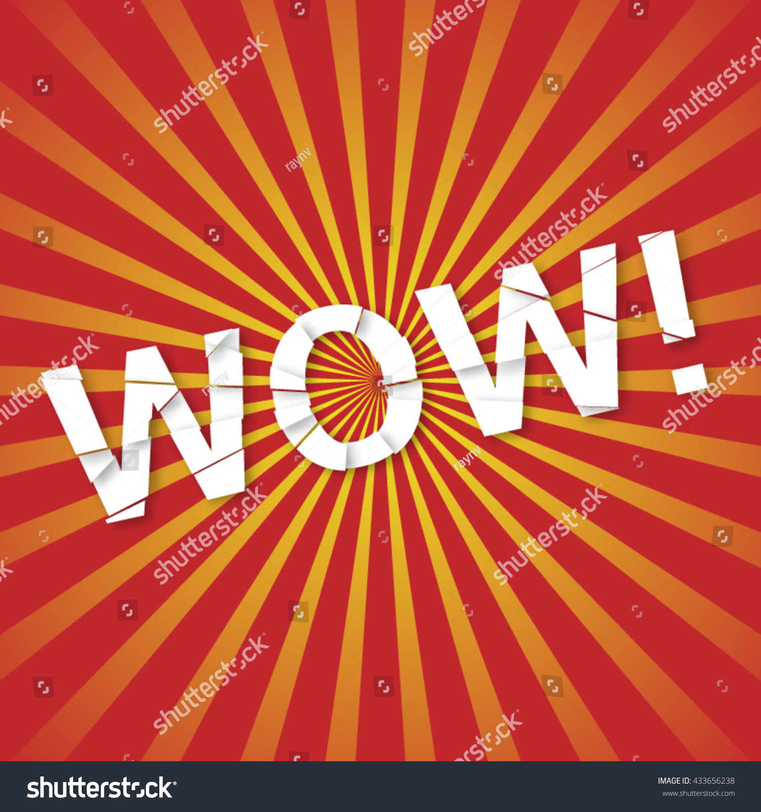 Wow Sign Broken Textvector Illustration Stock Vector (Royalty Free ...