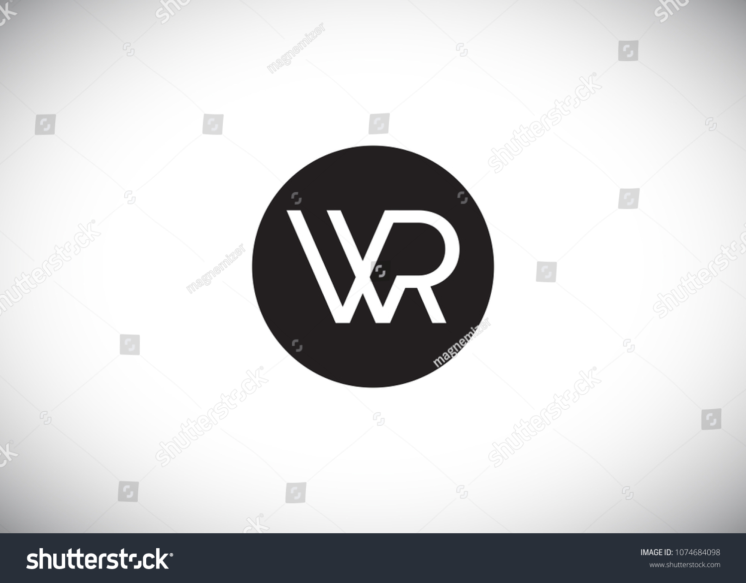 Wr Initial Logo Designs Circle Background: vector de stock (libre de ...
