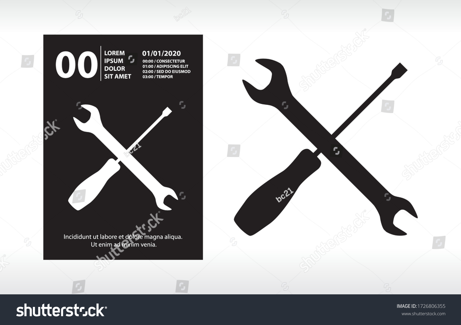 Wrench Screwdriver Vector Flyer Template Stock Vector (Royalty Free ...