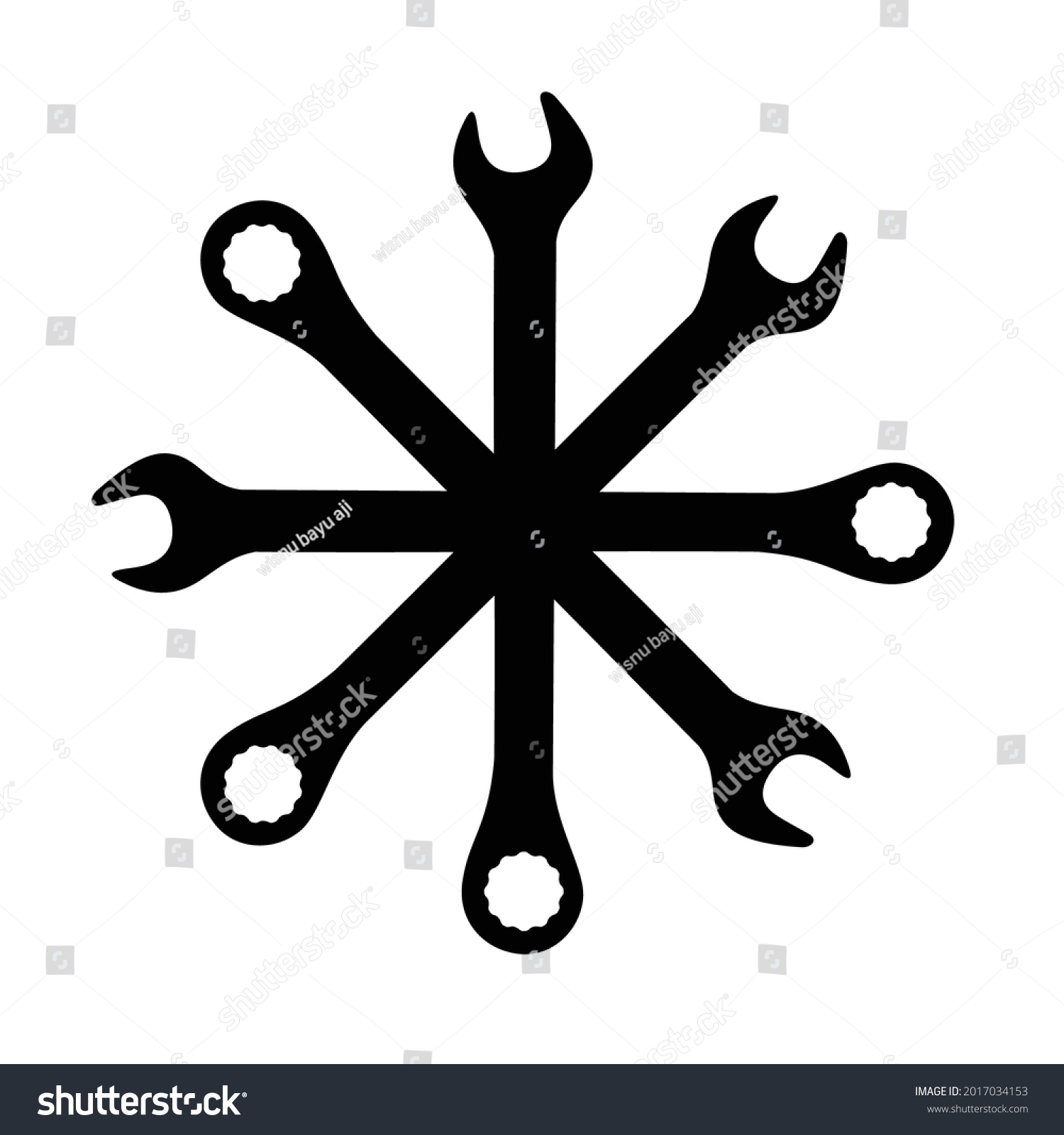 Wrench Cross Symbol Worker Tools Vector Stock Vector (Royalty Free ...
