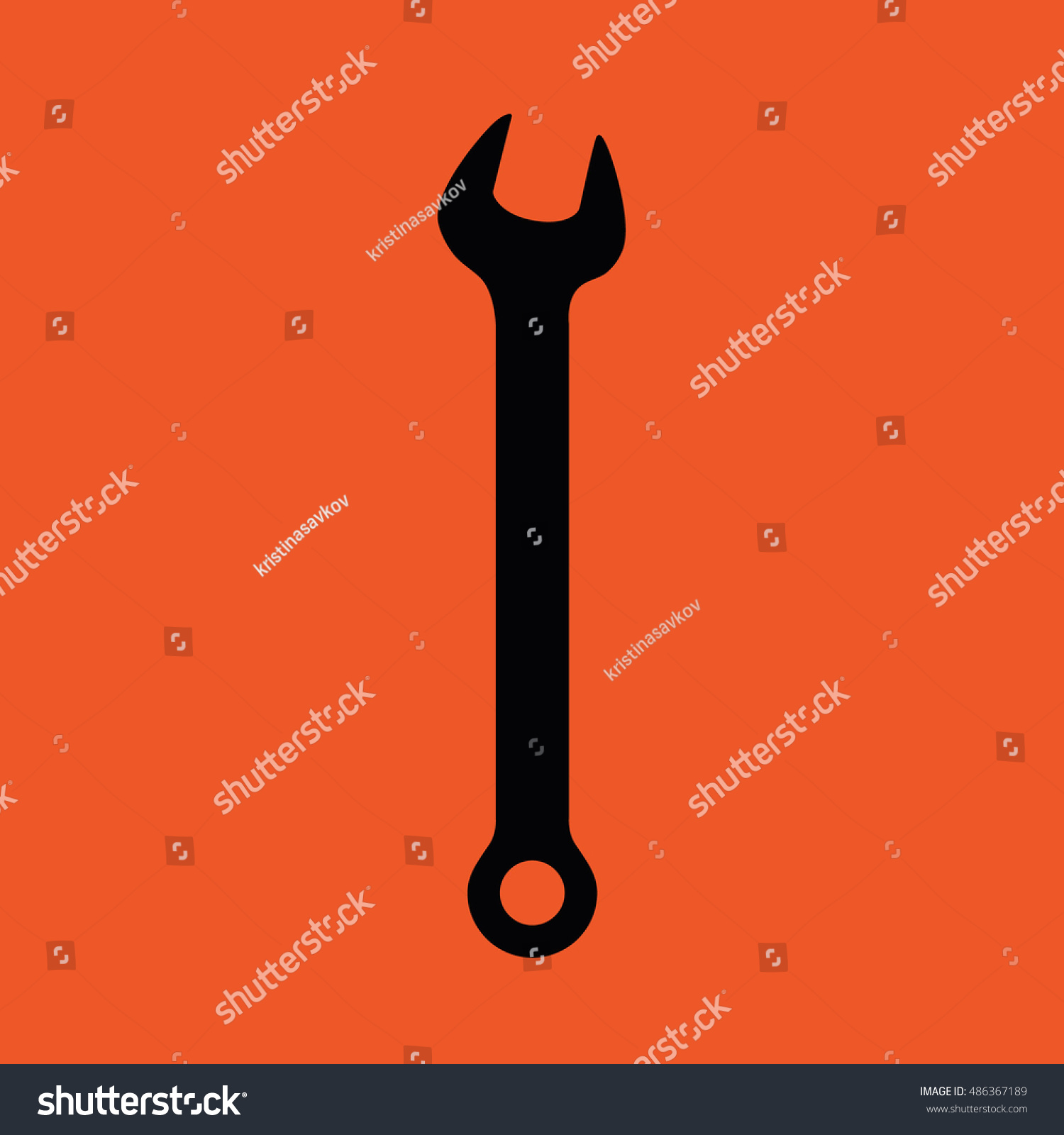Wrench Tool Vector Icon Orange Background Stock Vector (Royalty Free ...
