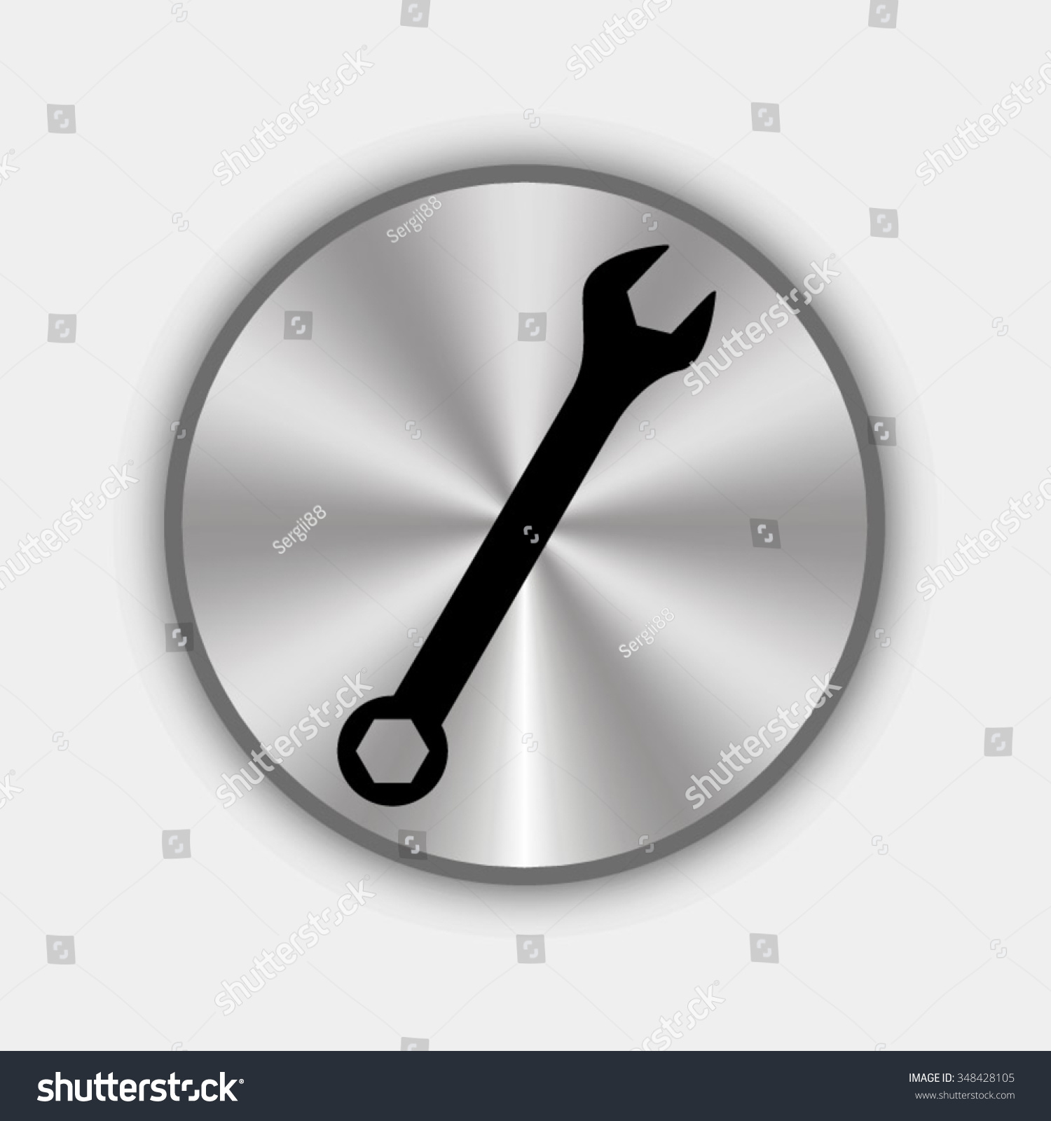 Wrench Vector Icon Round Metallic Button Stock Vector (Royalty Free ...