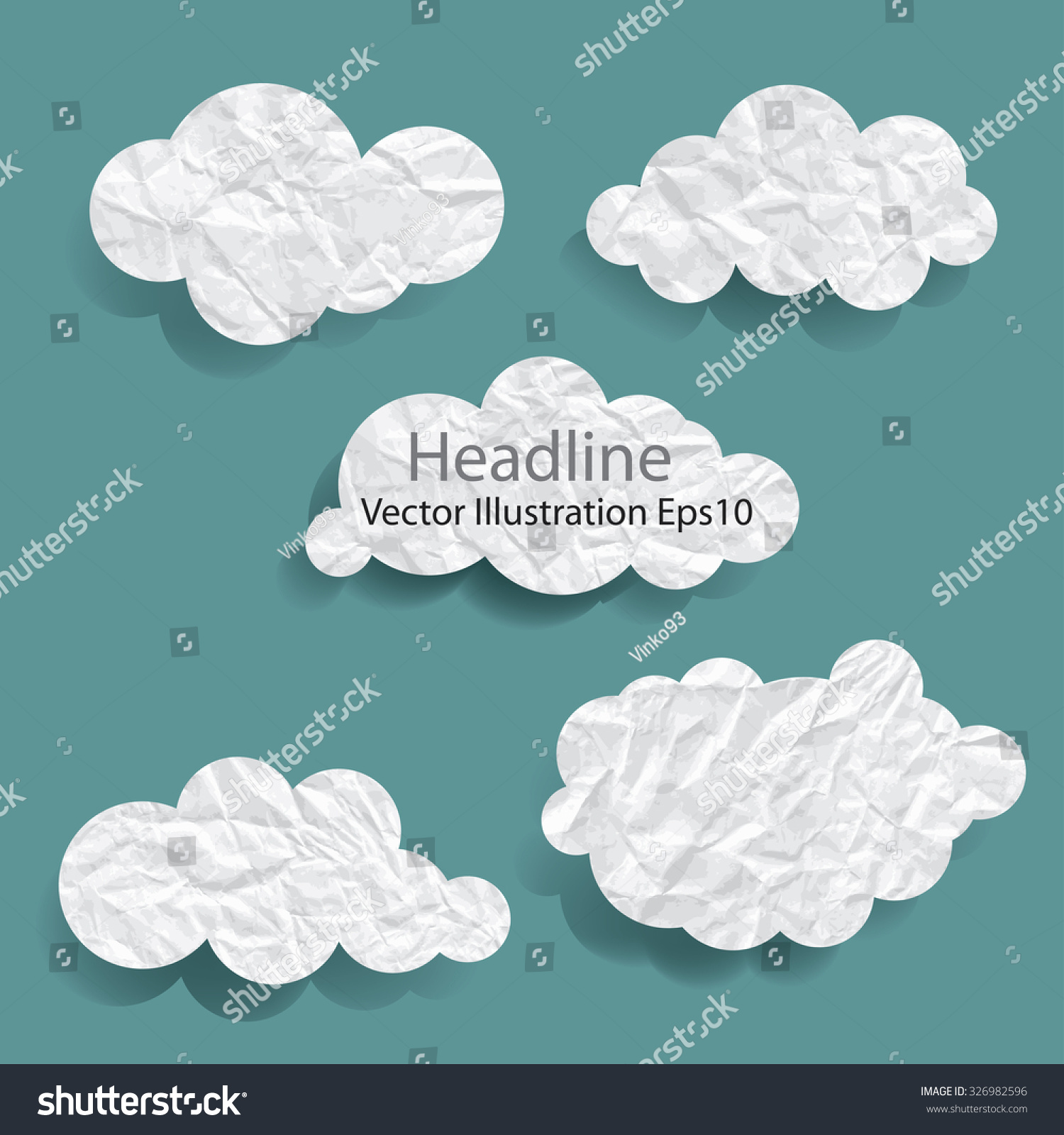 Wrinkled Paper Clouds Vector Illustration: vetor stock (livre de ...