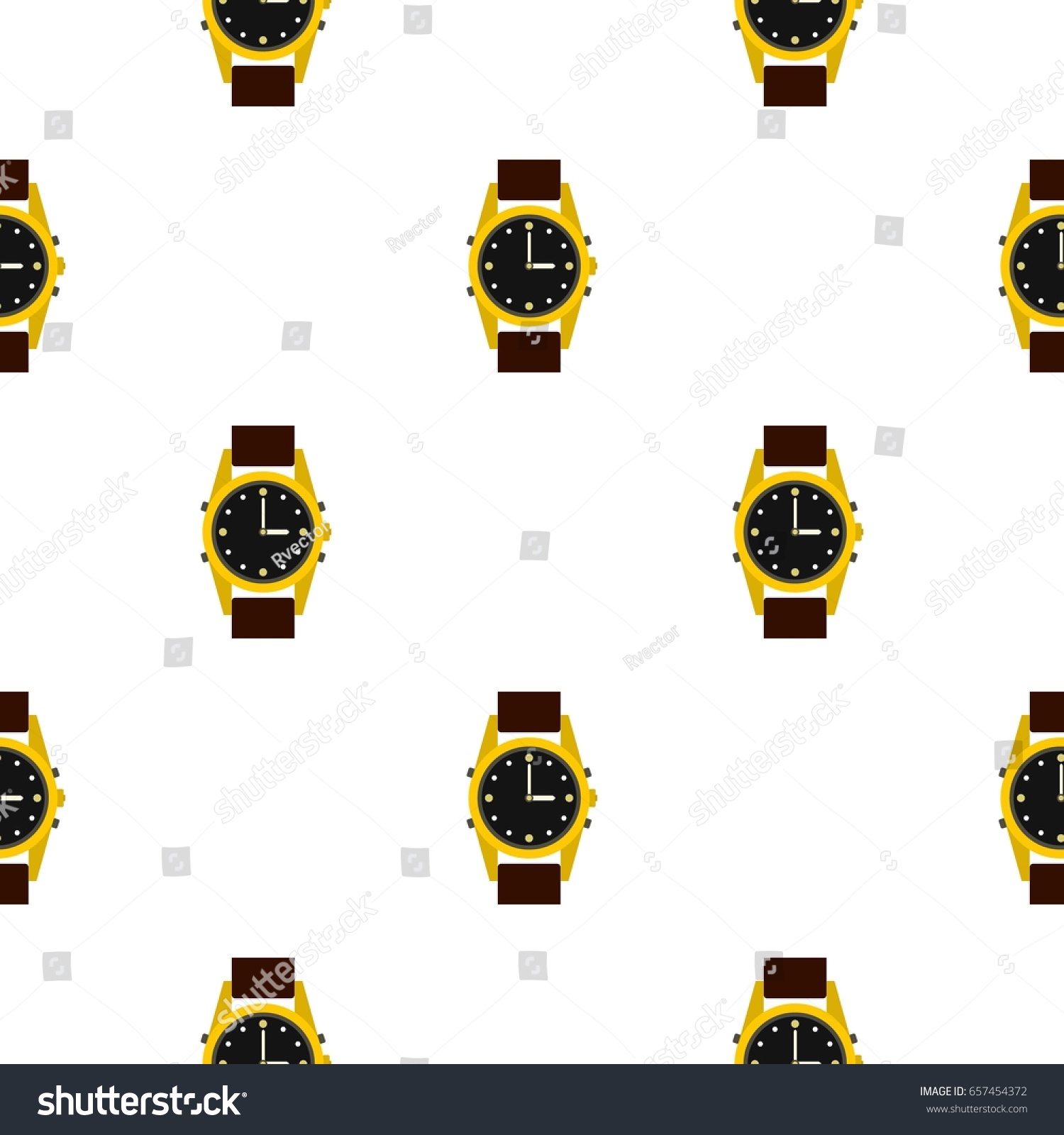 Wrist Watch Pattern Seamless Background Flat Stock Vector (Royalty Free ...
