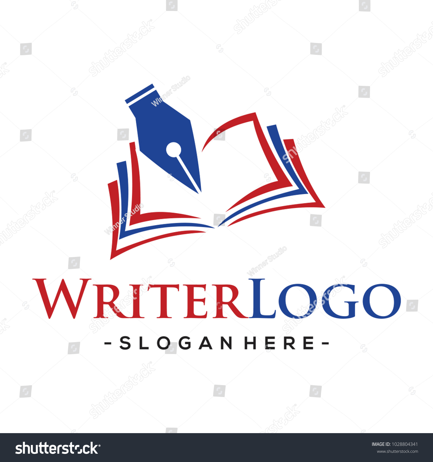 Writer Pen Logo Vector Stock Vector (Royalty Free) 1028804341