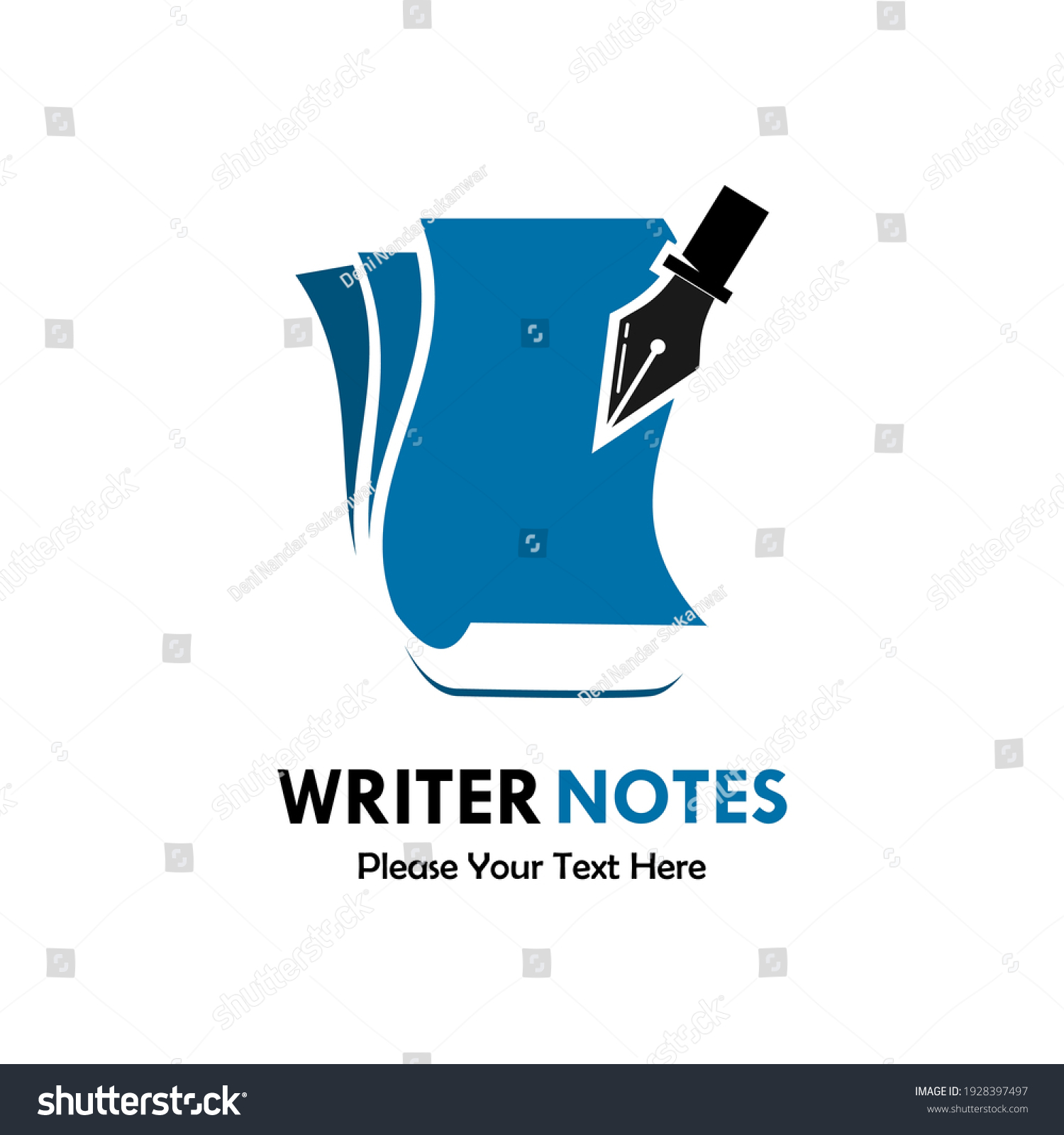 Writer Notes Logo Template Illustration Stock Vector (Royalty Free ...