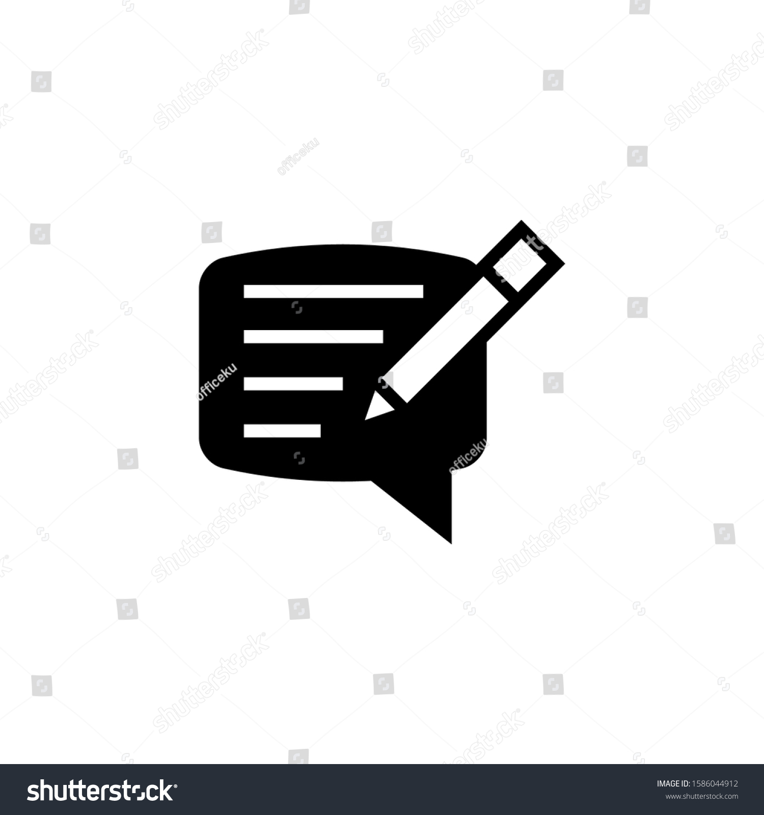 Writing Feedback Icon Vector Black Flat Stock Vector (Royalty Free ...