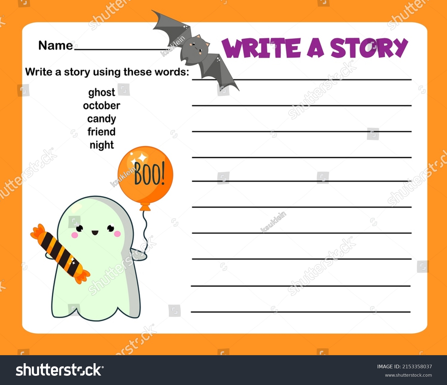 Writing Prompt Kids Blank Educational Children Stock Vector (Royalty ... Writing Prompt Kids Blank Educational Children Stock Vector (Royalty ...