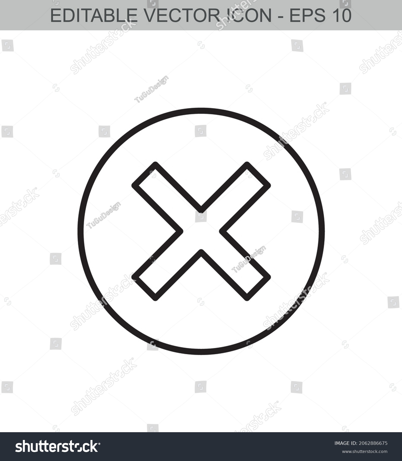 Wrong Mark Sign Editable Stroke Line Stock Vector (Royalty Free ...