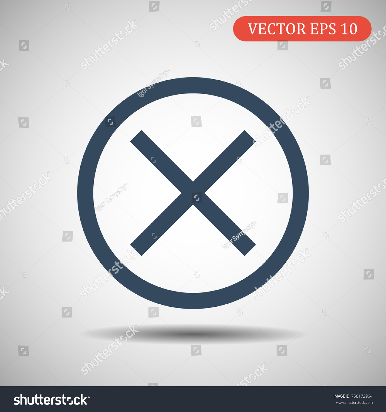 Wrong Mark Vector Illustration Flat Style Stock Vector (Royalty Free ...