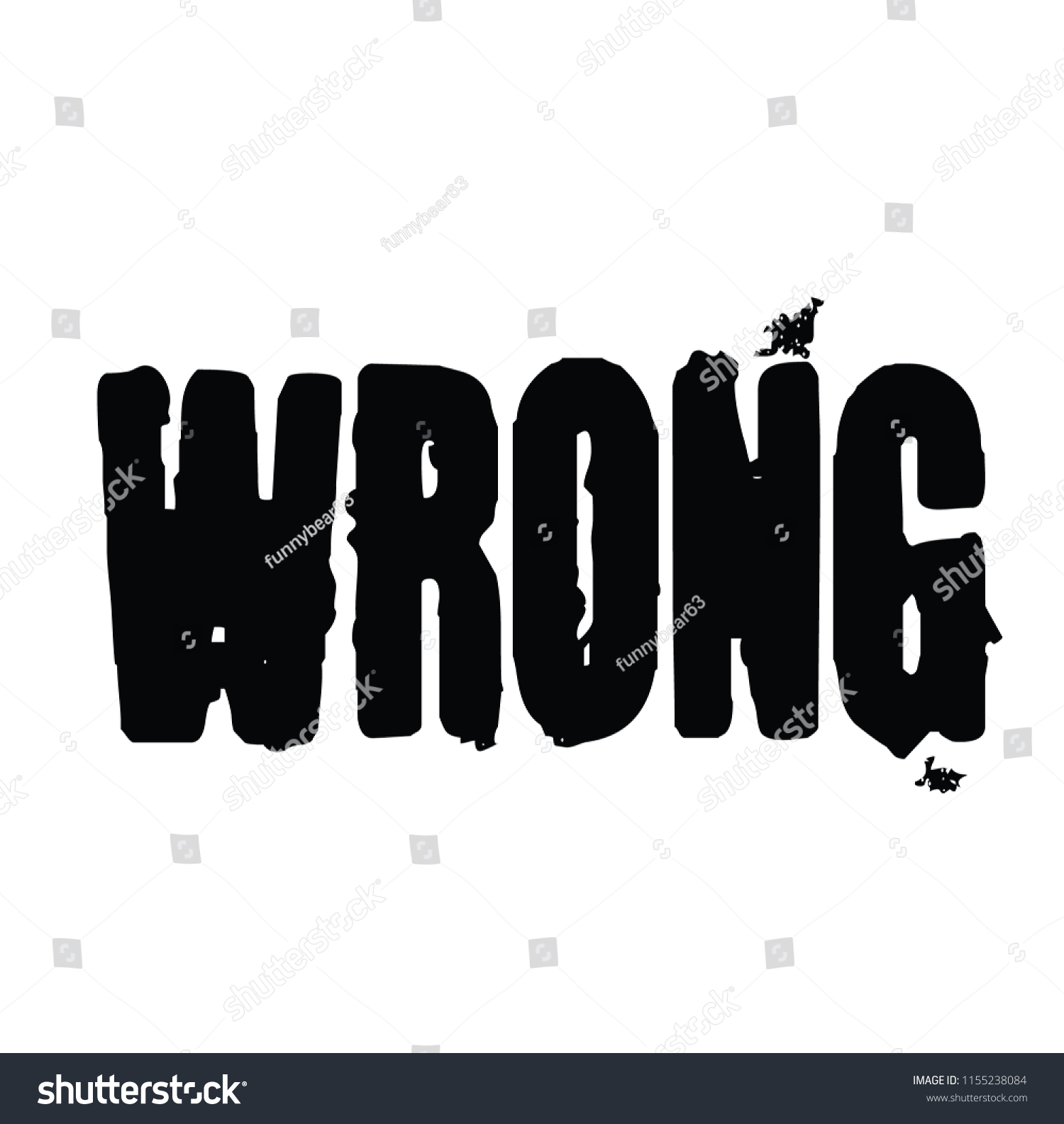 Wrong Stamp On White Stock Vector (Royalty Free) 1155238084