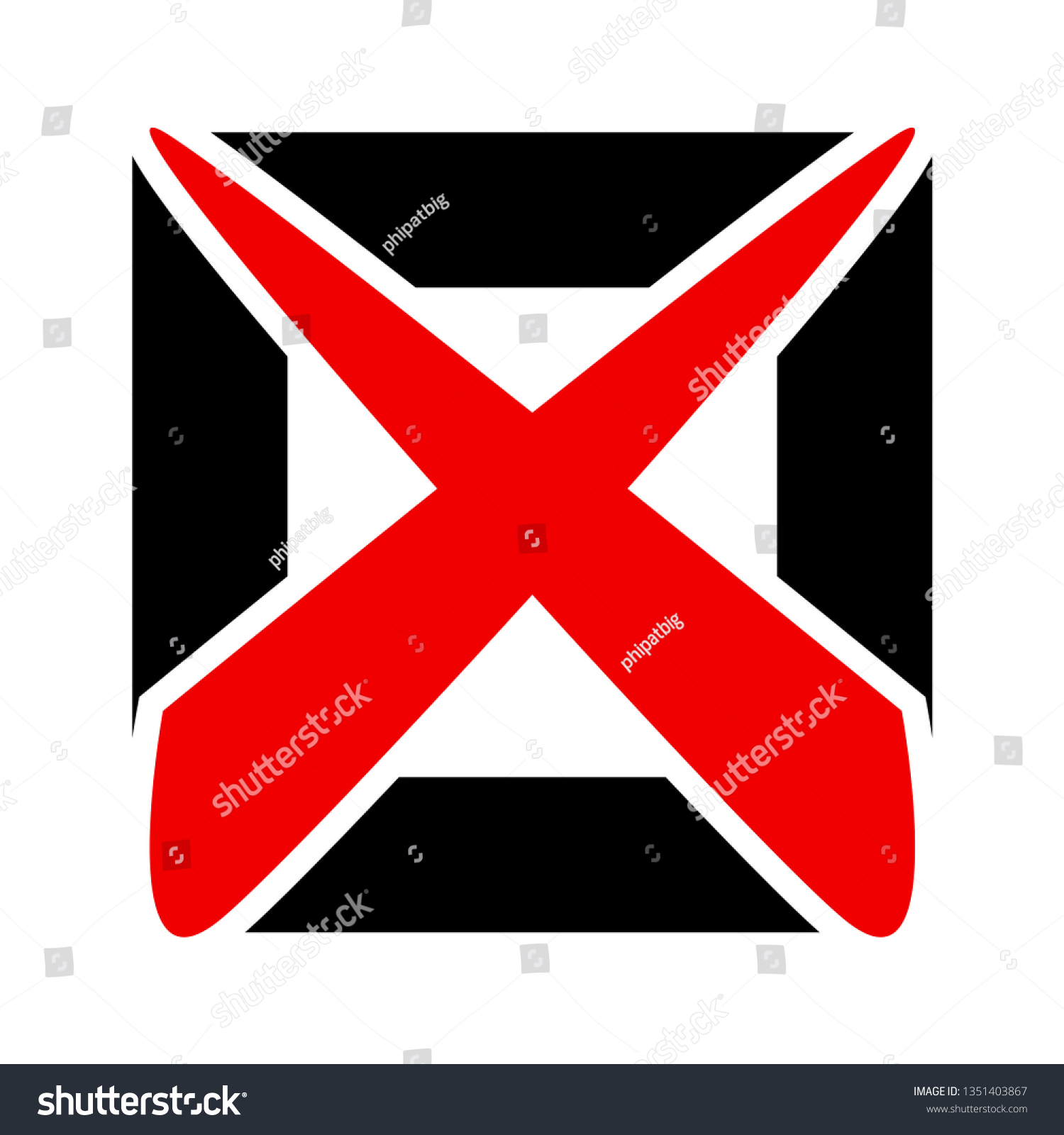 Wrong Symbol X Mark Stock Vector (Royalty Free) 1351403867