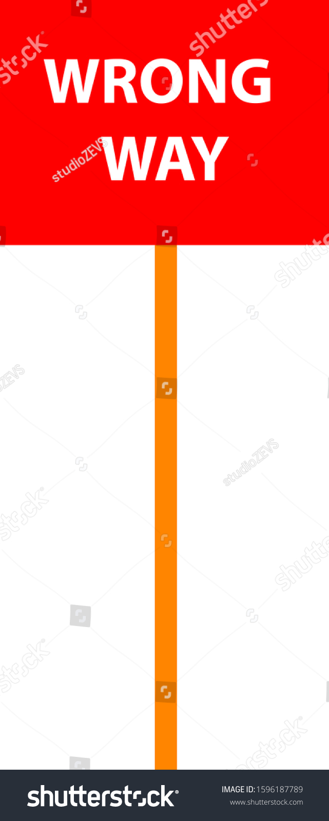 Wrong Way Road Signvector Illustration Stock Vector (Royalty Free ...