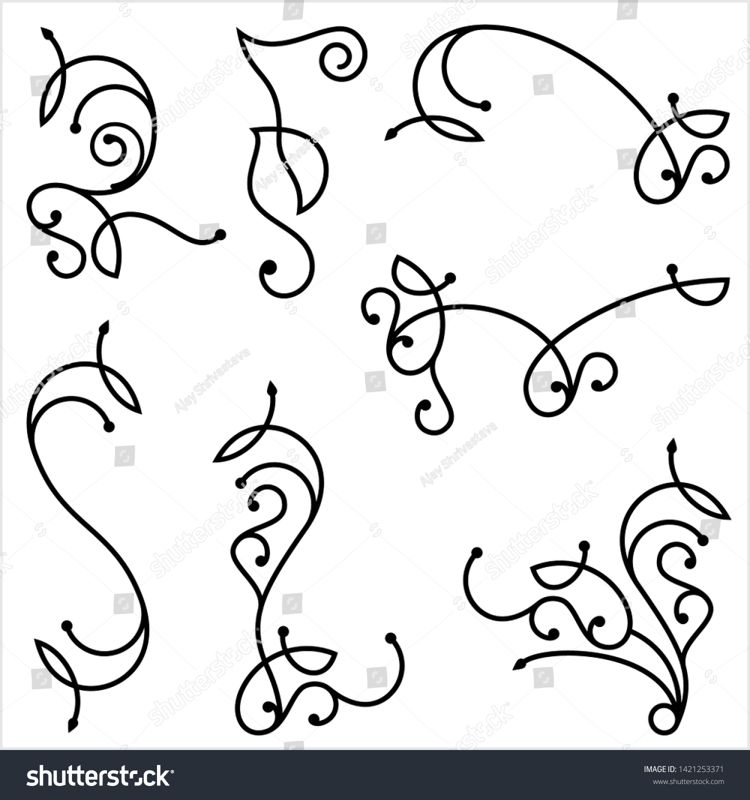 Wrought Iron Corner Border Design Elements Stock Vector (Royalty Free ...