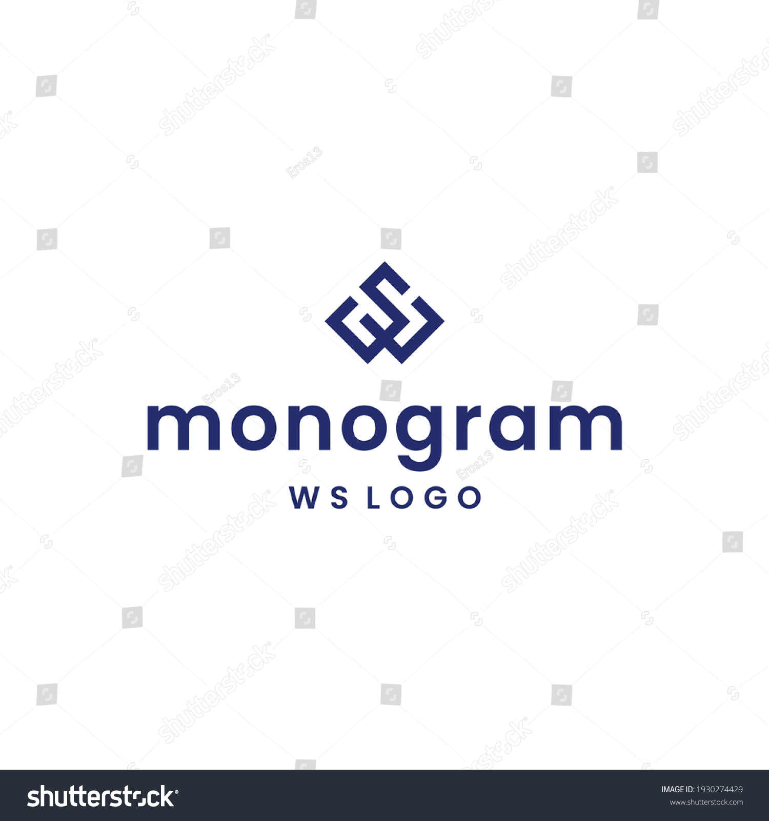 Ws Geometric Logo Vector Modern Simple Stock Vector (Royalty Free ...