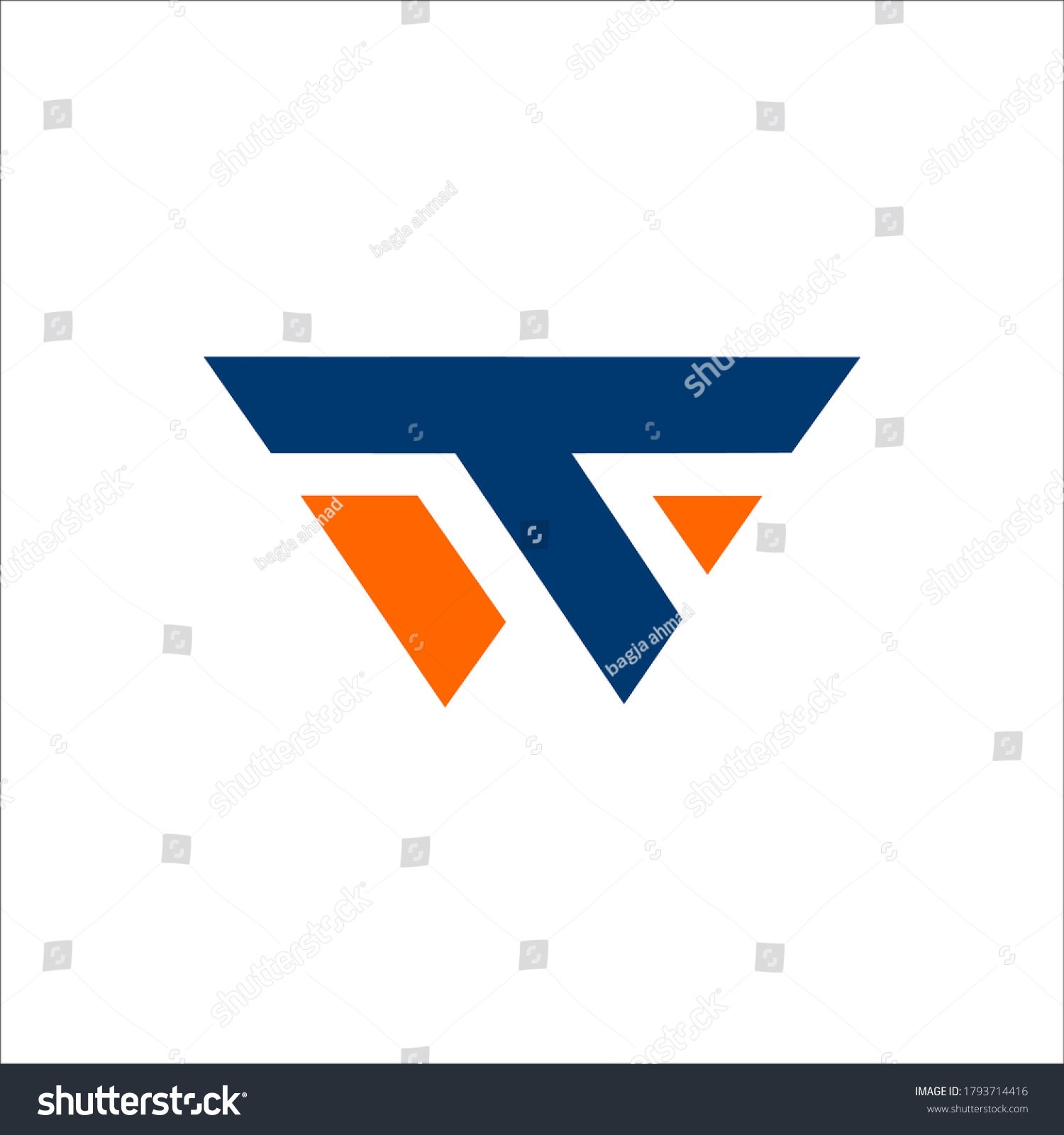 Wt Logo Design Vector Sign Stock Vector (Royalty Free) 1793714416