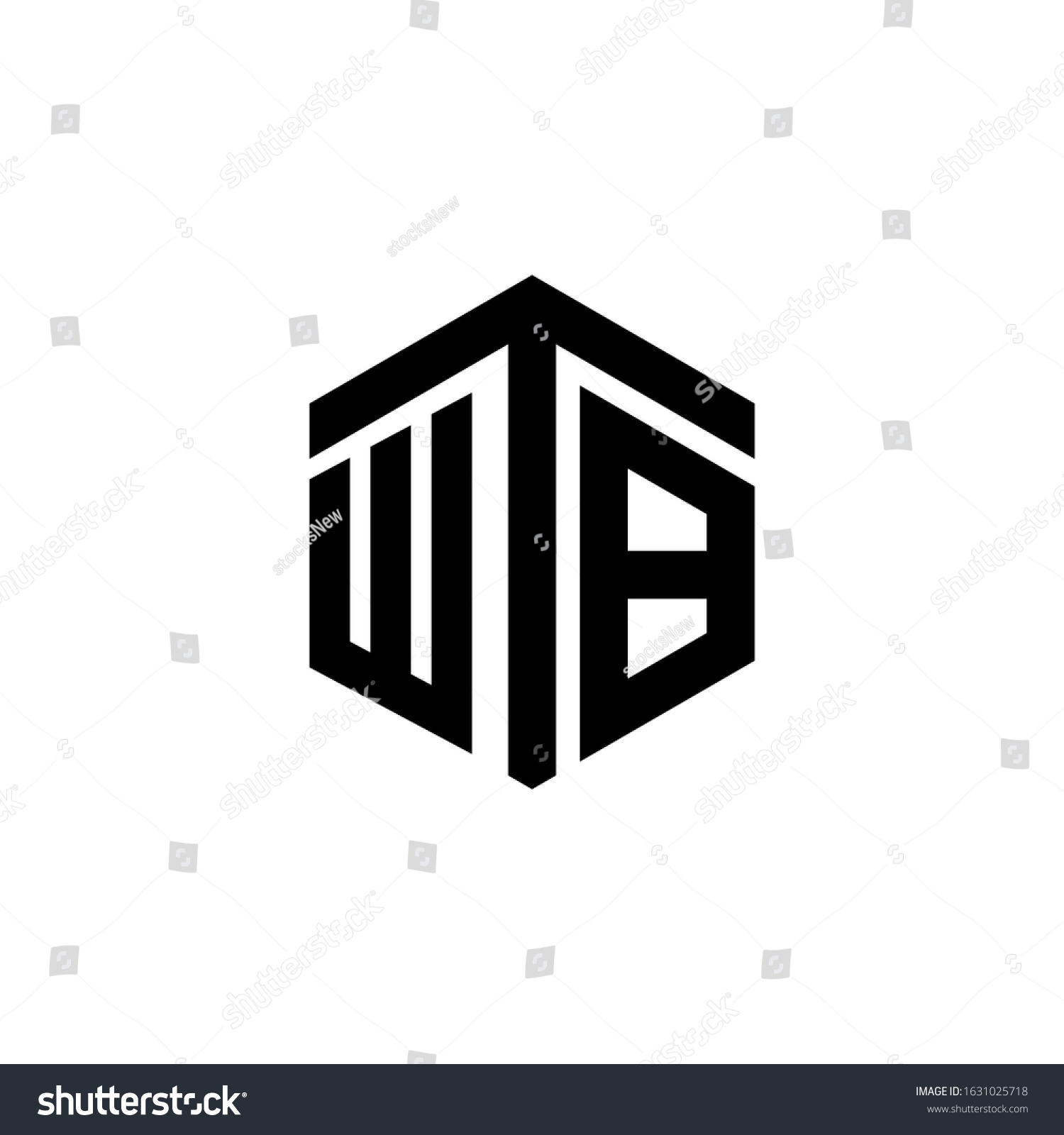 Wtb Letter Logo Design Polygon Monogram Stock Vector (Royalty Free ...