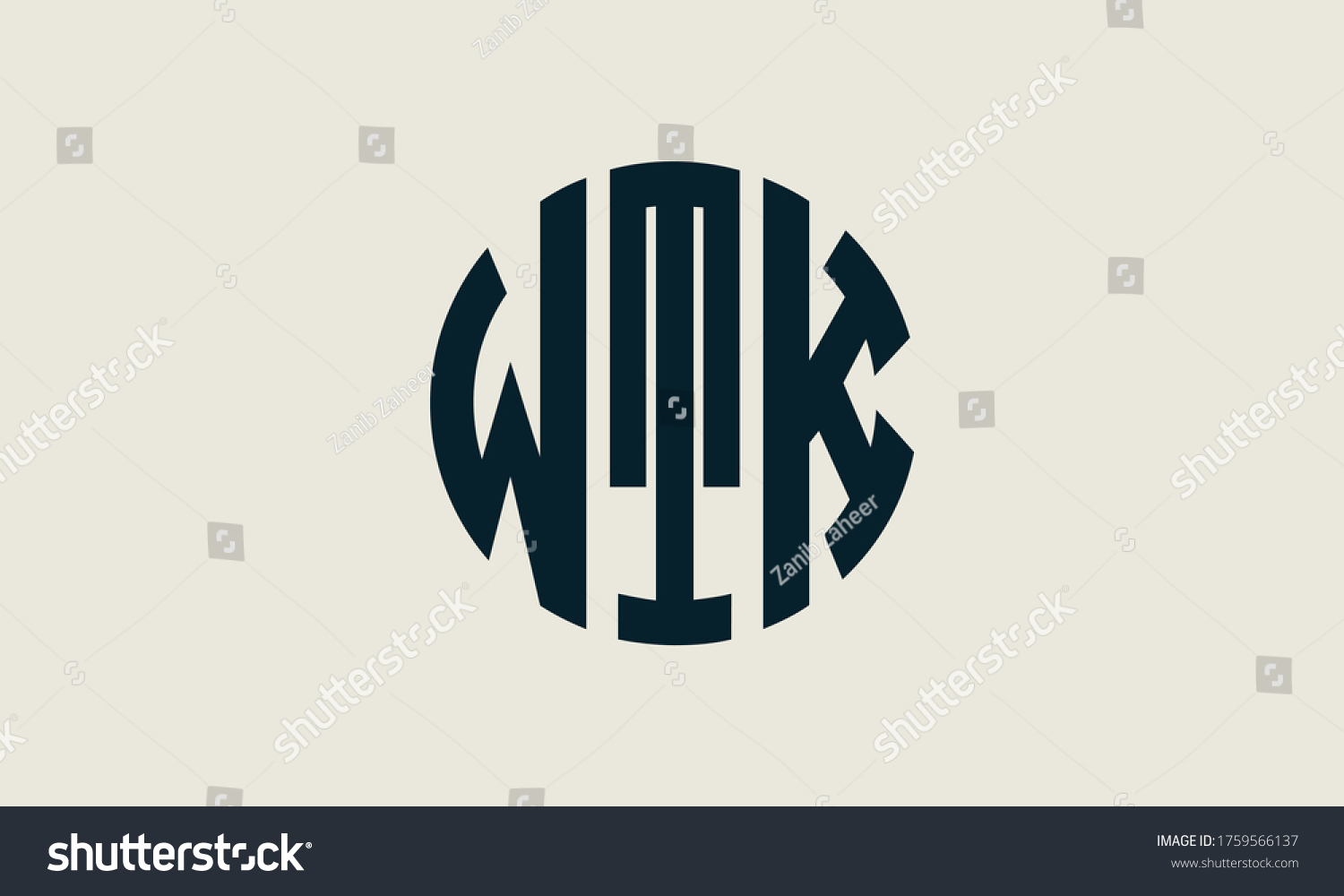 Wtk Circle Emblem Abstract Monogram Letter Stock Vector (Royalty Free ...
