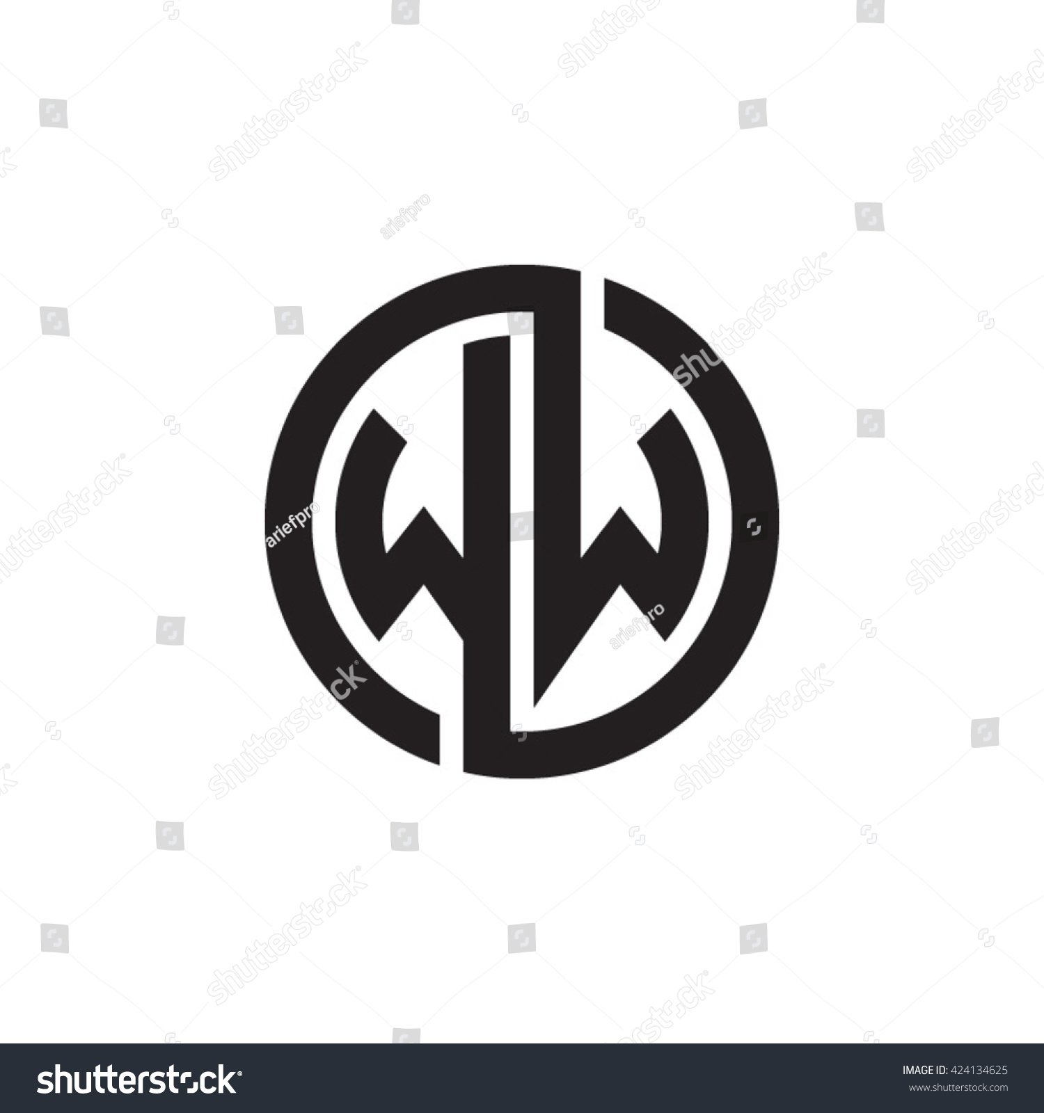 Ww Initial Letters Looping Linked Circle Stock Vector (Royalty Free ...