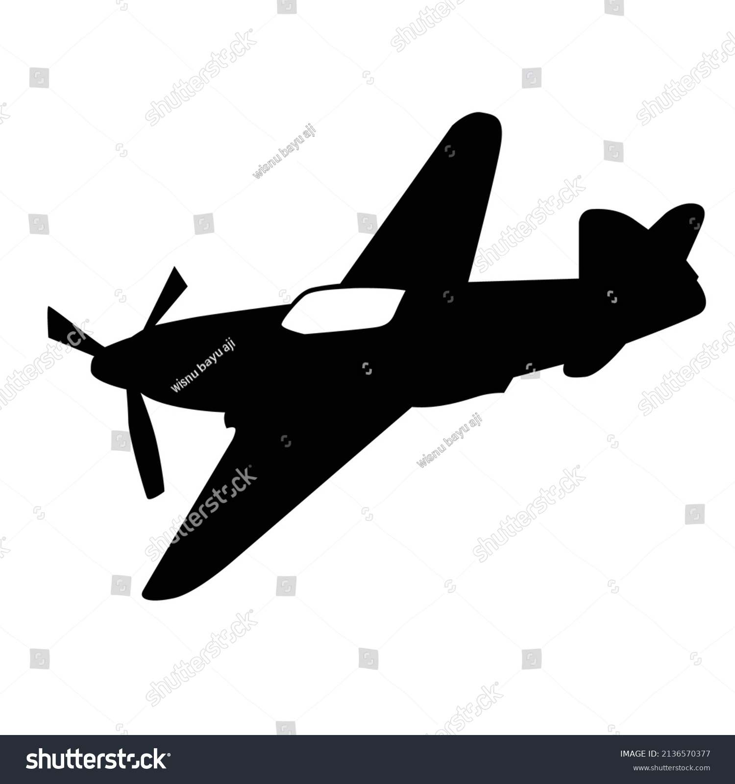 Ww2 War Plane Silhouette Vector Design Stock Vector (Royalty Free ...
