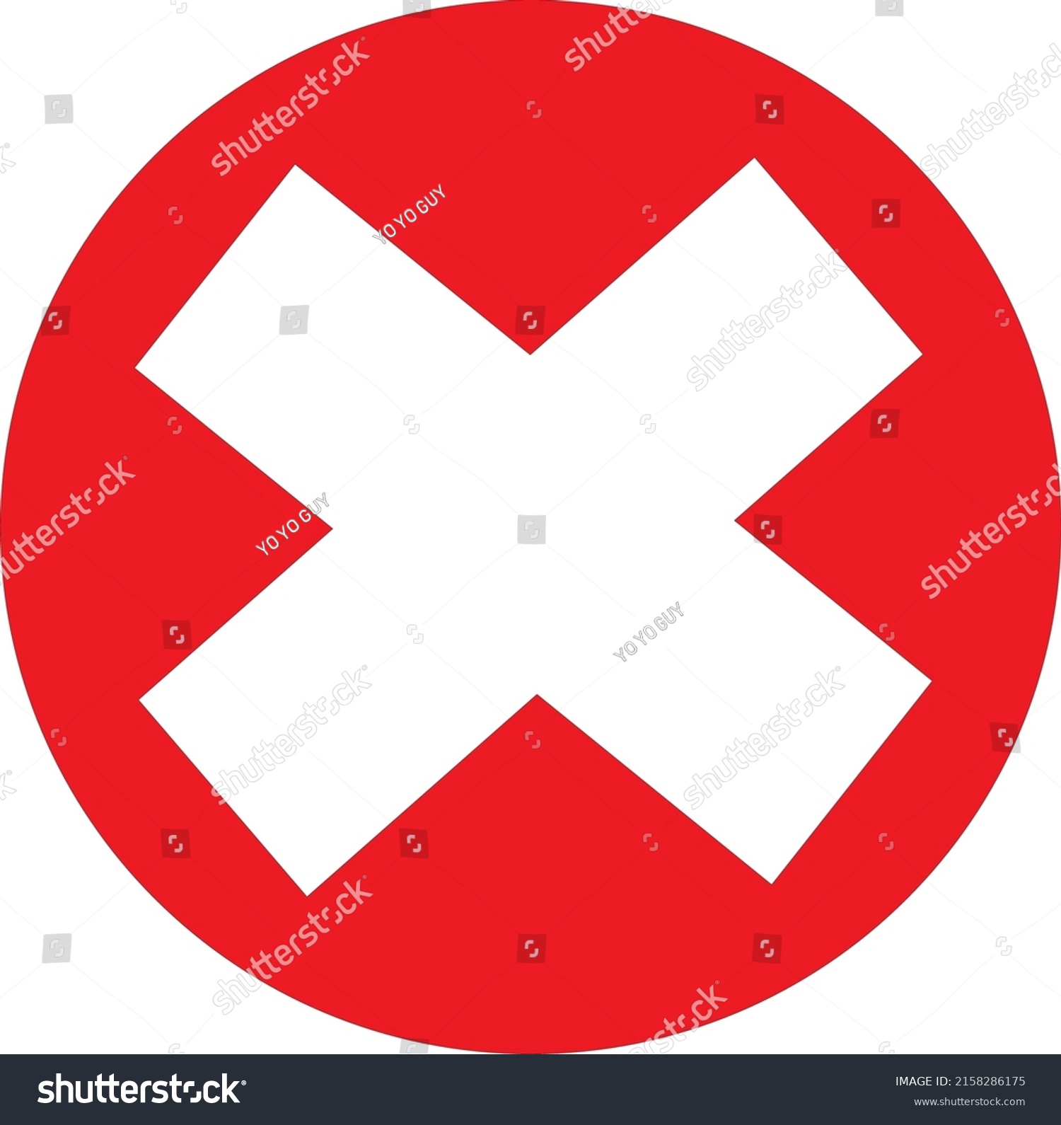 X Icon Red White Stock Vector (Royalty Free) 2158286175 | Shutterstock