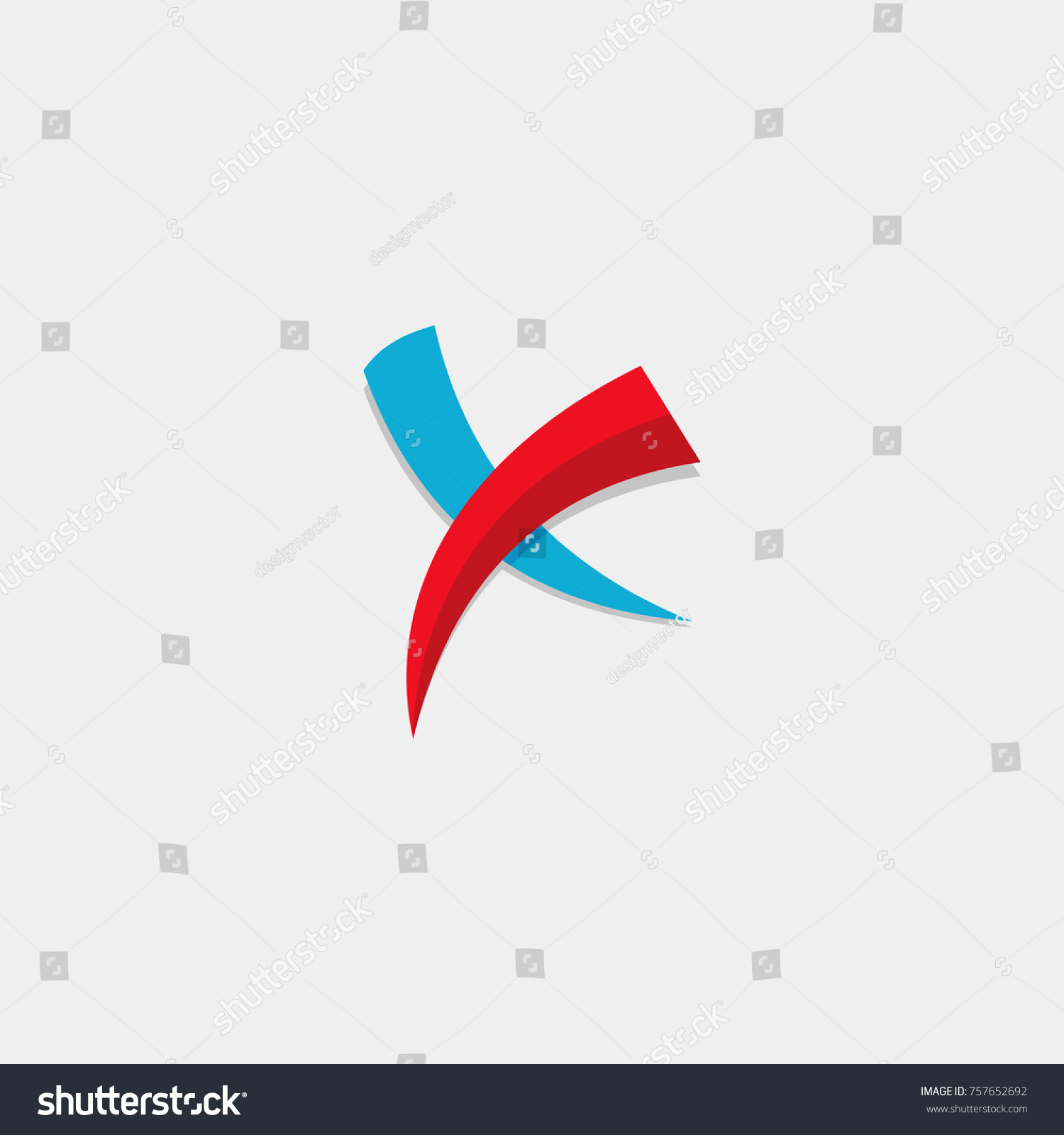X Letter Colored Logo Stock Vector (Royalty Free) 757652692
