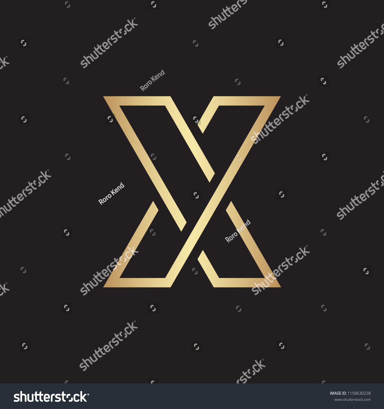 X Letter Line Art Vector Stock Vector (Royalty Free) 1158630238 ...