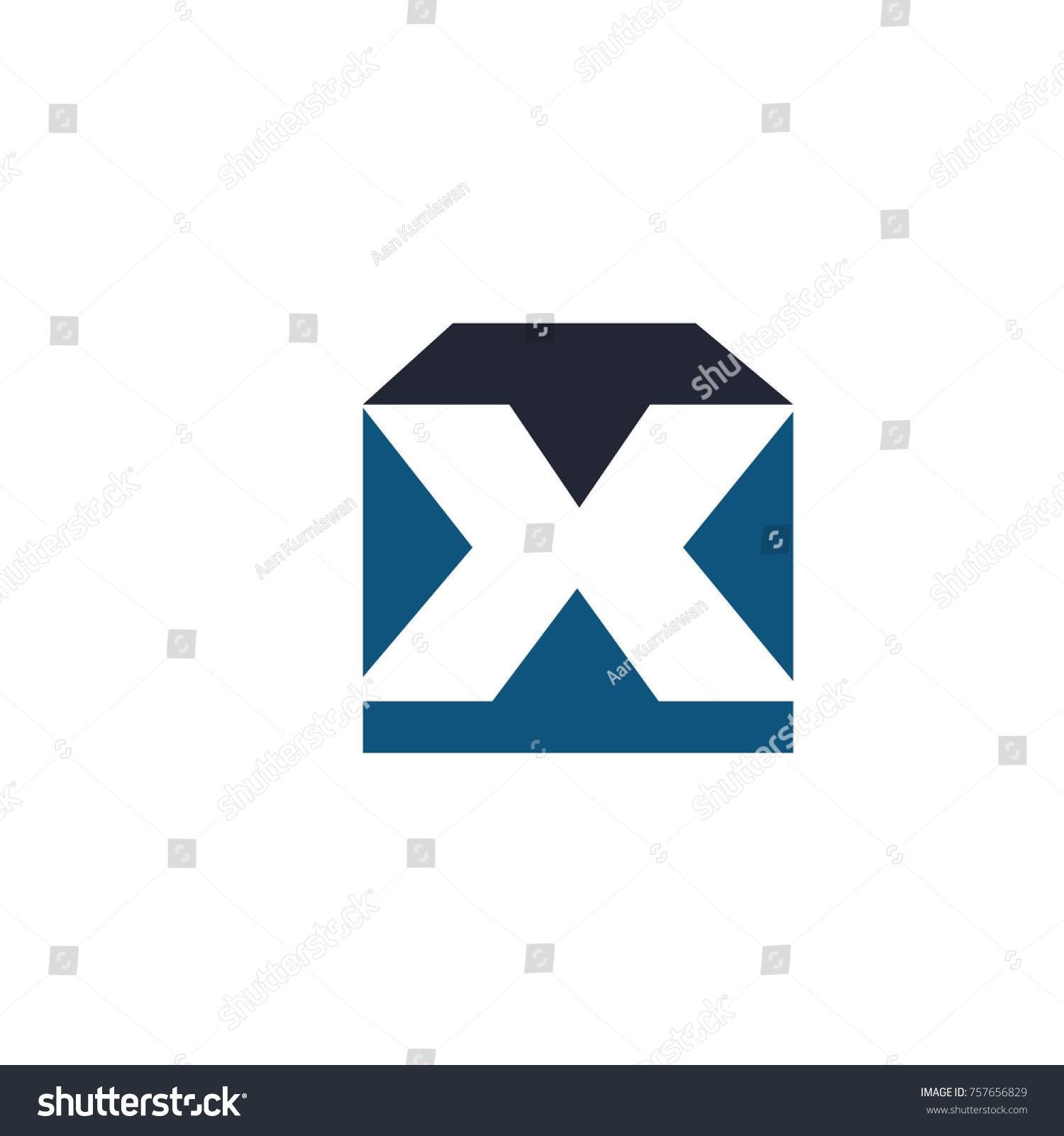 X Logo Box Negative Flat Vector Stock Vector (Royalty Free) 757656829 ...