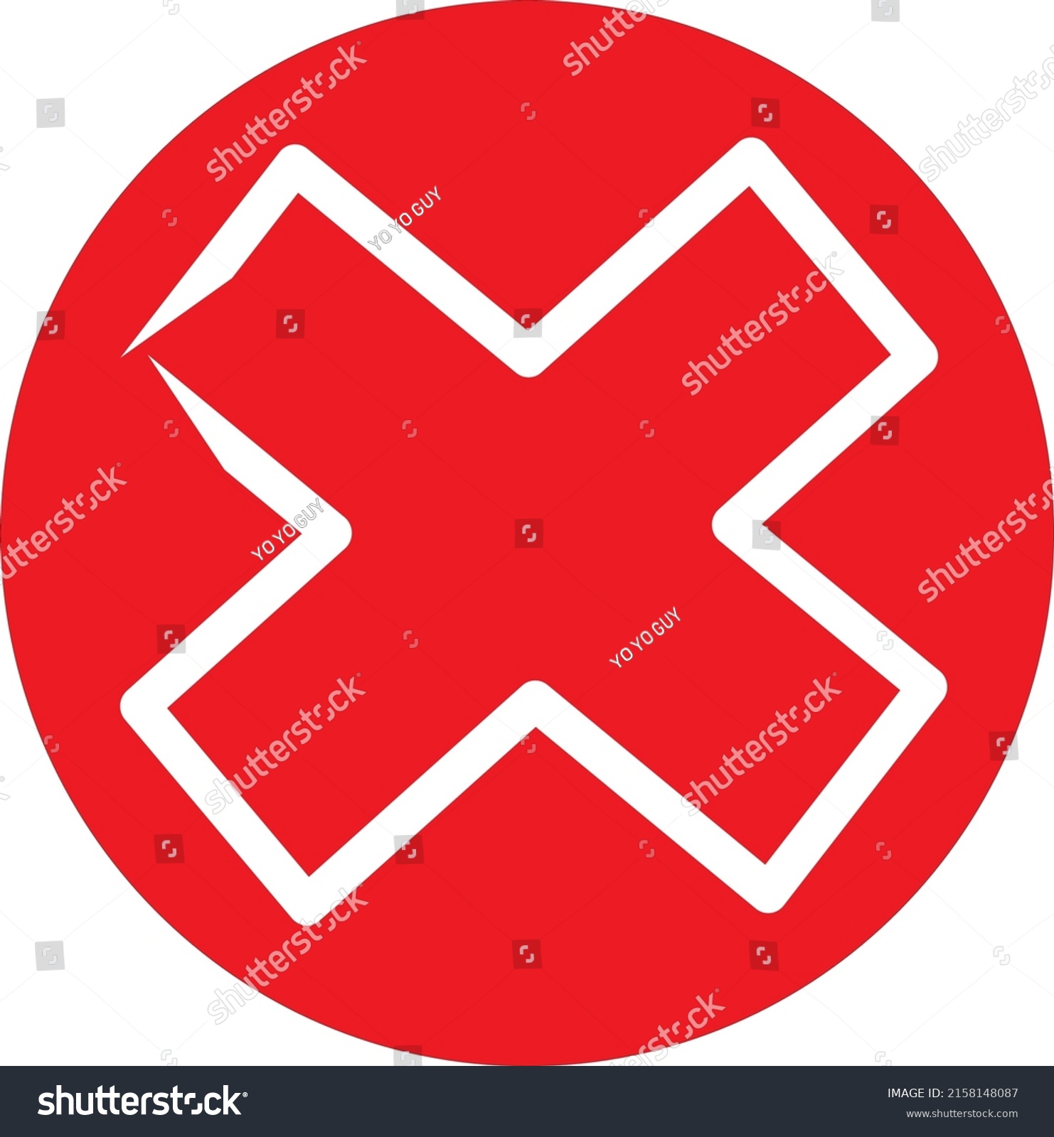 X Mark Icon Red White Vector Stock Vector (Royalty Free) 2158148087 ...