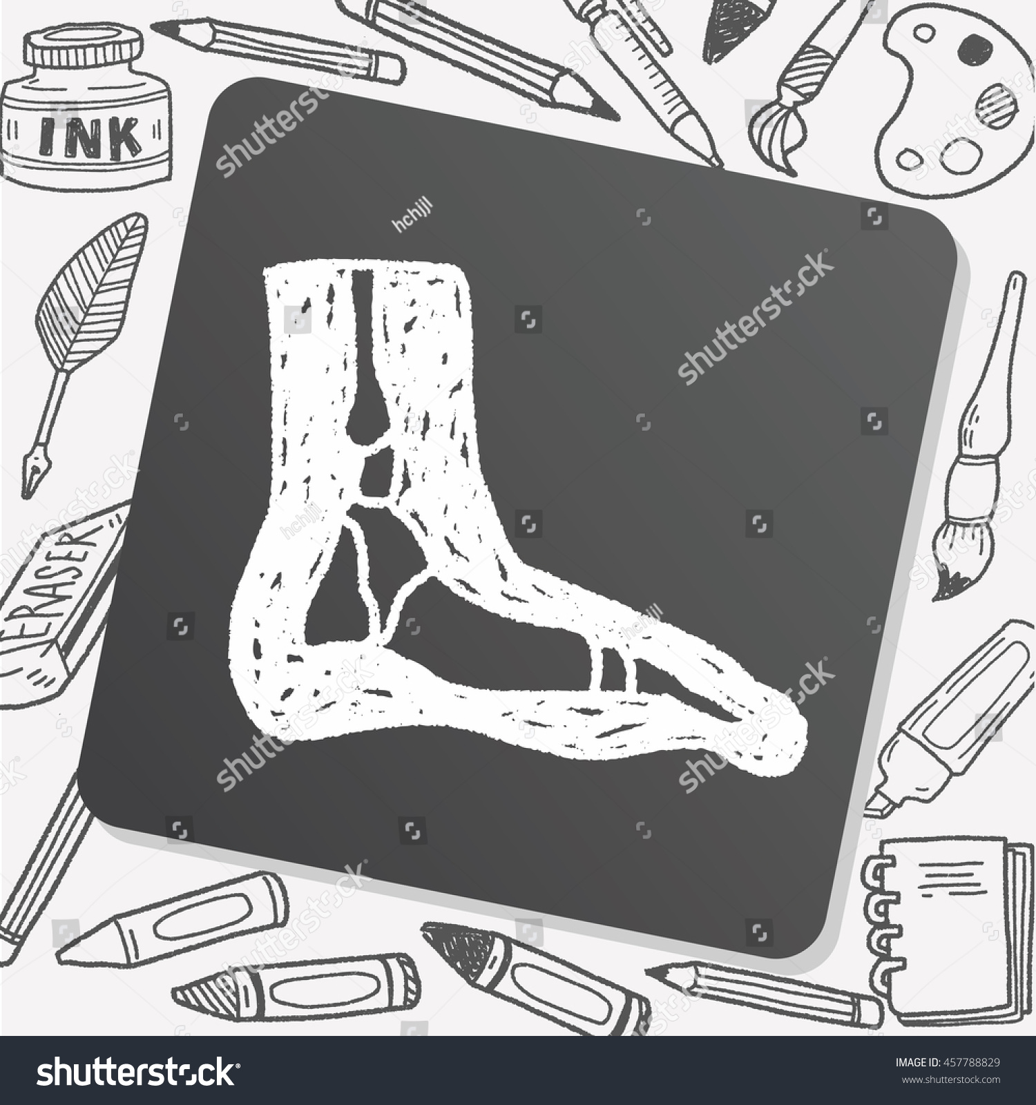 Xray Foot Doodle Stock Vector (Royalty Free) 457788829
