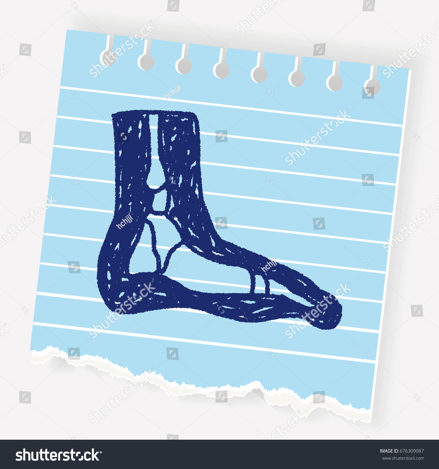 Xray Foot Doodle Stock Vector (Royalty Free) 676309087