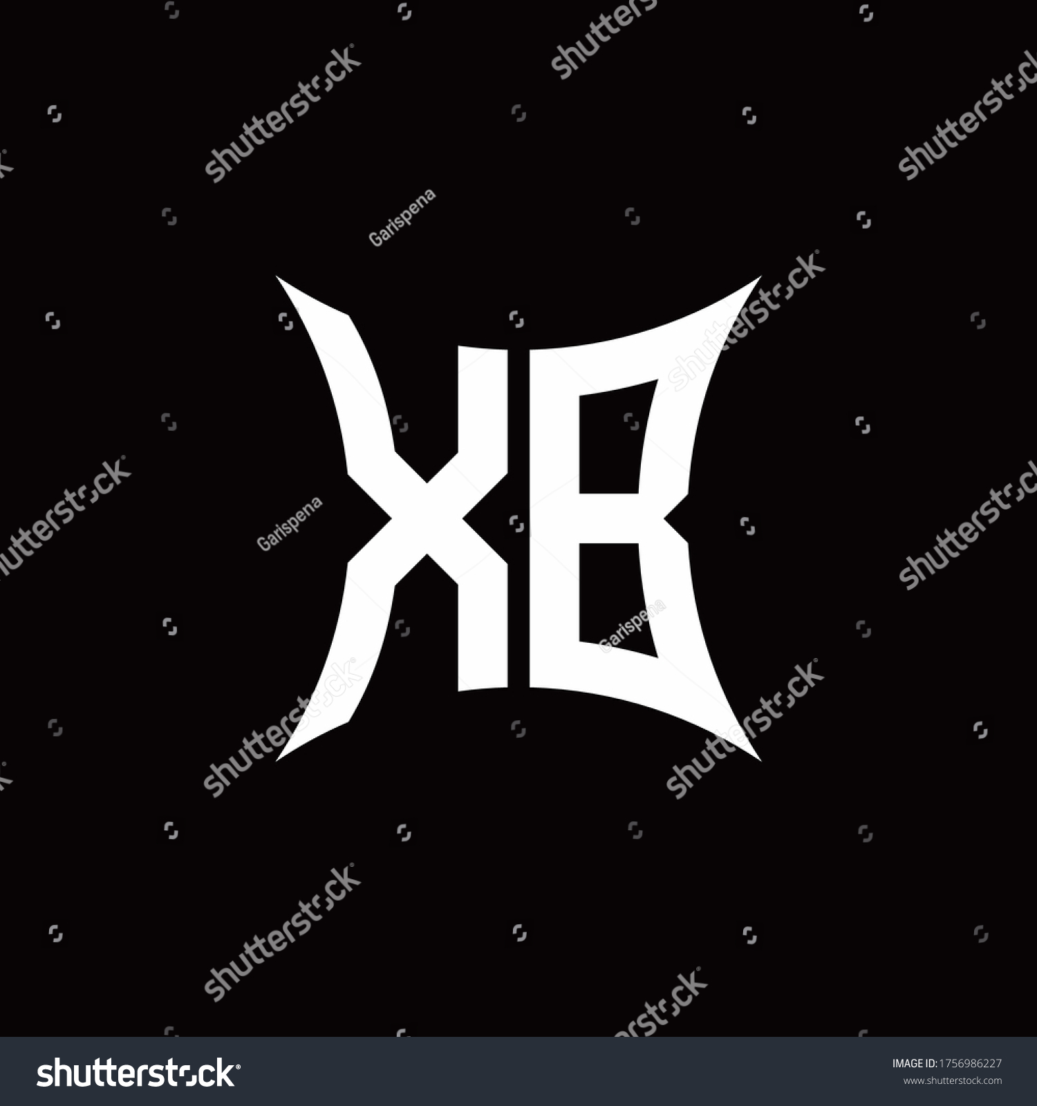 Xb Monogram Logo Sharped Shape Design Stock Vector (Royalty Free ...