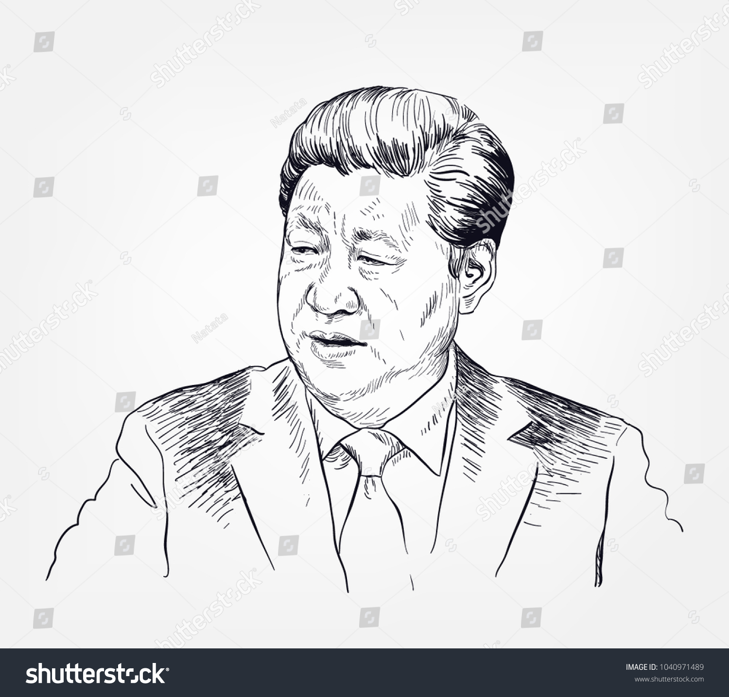 Xi Jinping Vector Sketch Illustration庫存向量圖（免版稅）1040971489 | Shutterstock