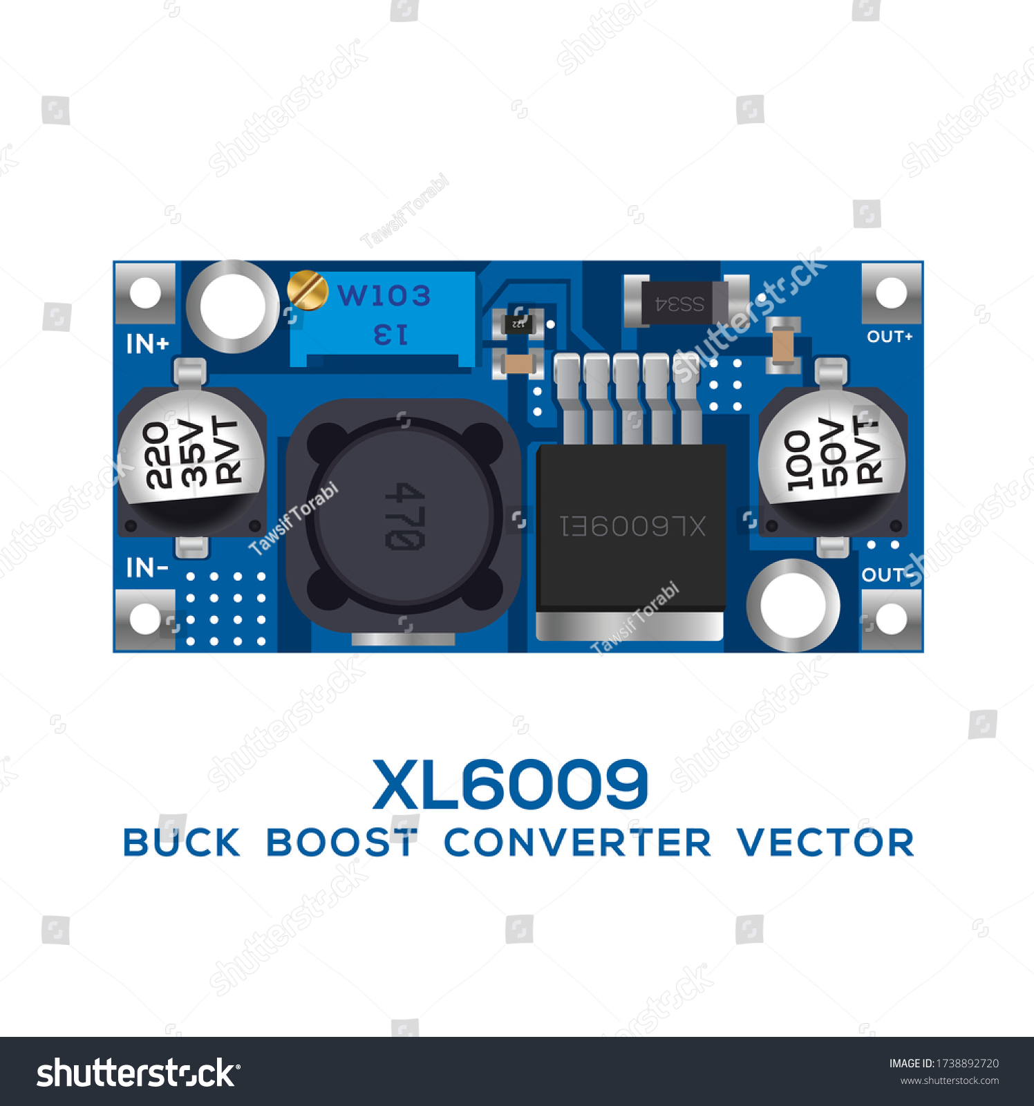 Xl6009 Buck Boost Converted Module Vector Stock Vector (Royalty Free ...