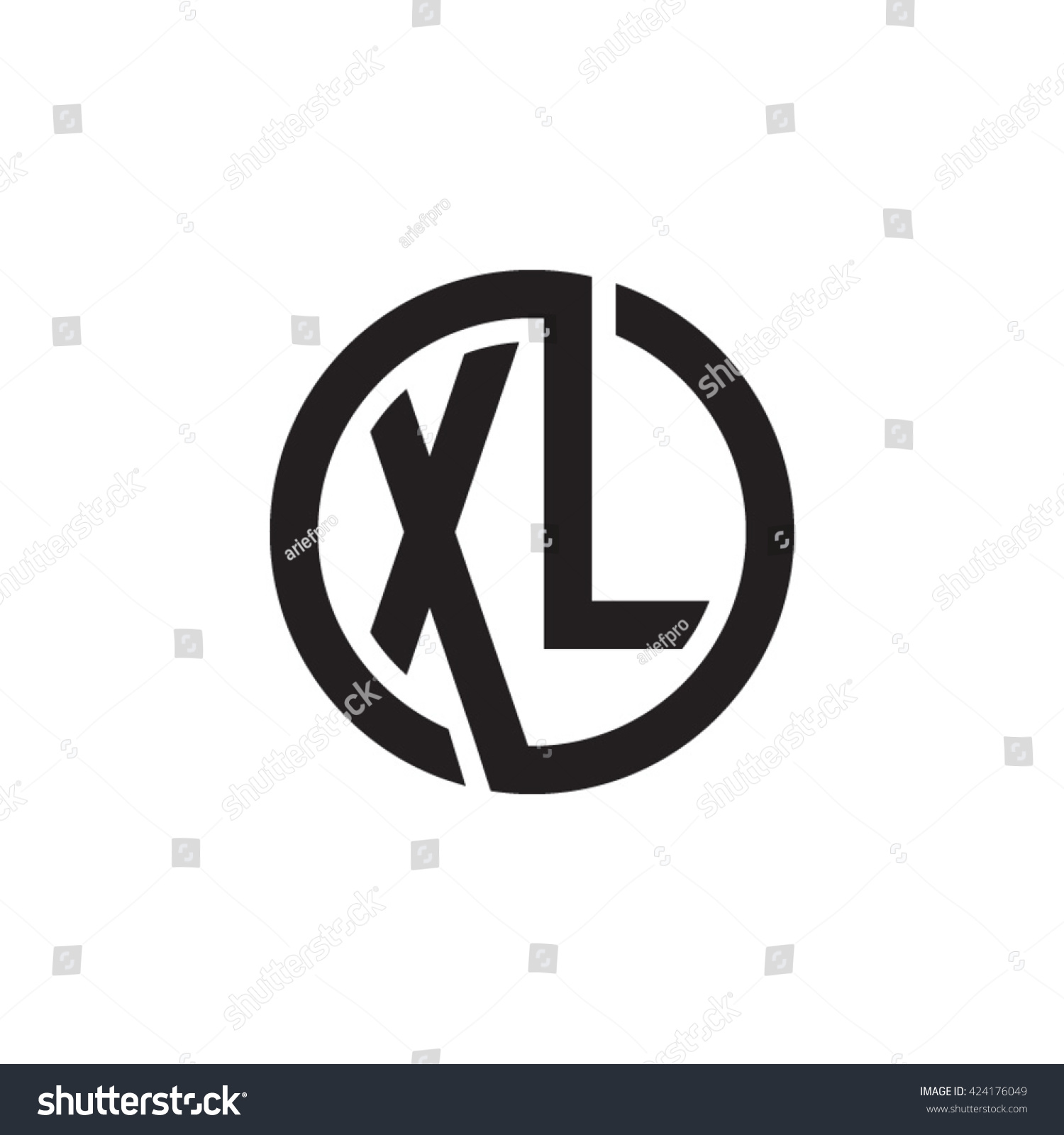 Xl Initial Letters Looping Linked Circle Stock Vector (Royalty Free ...