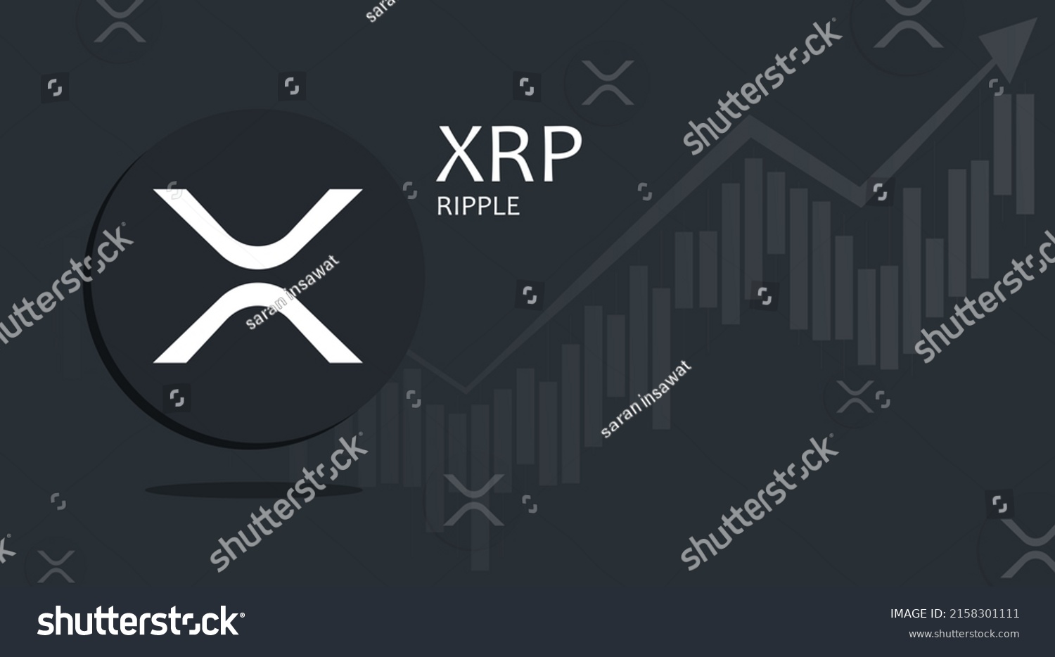 Xrp Ripple Chart Background Concept Cryptocurrency Stock Vector ...