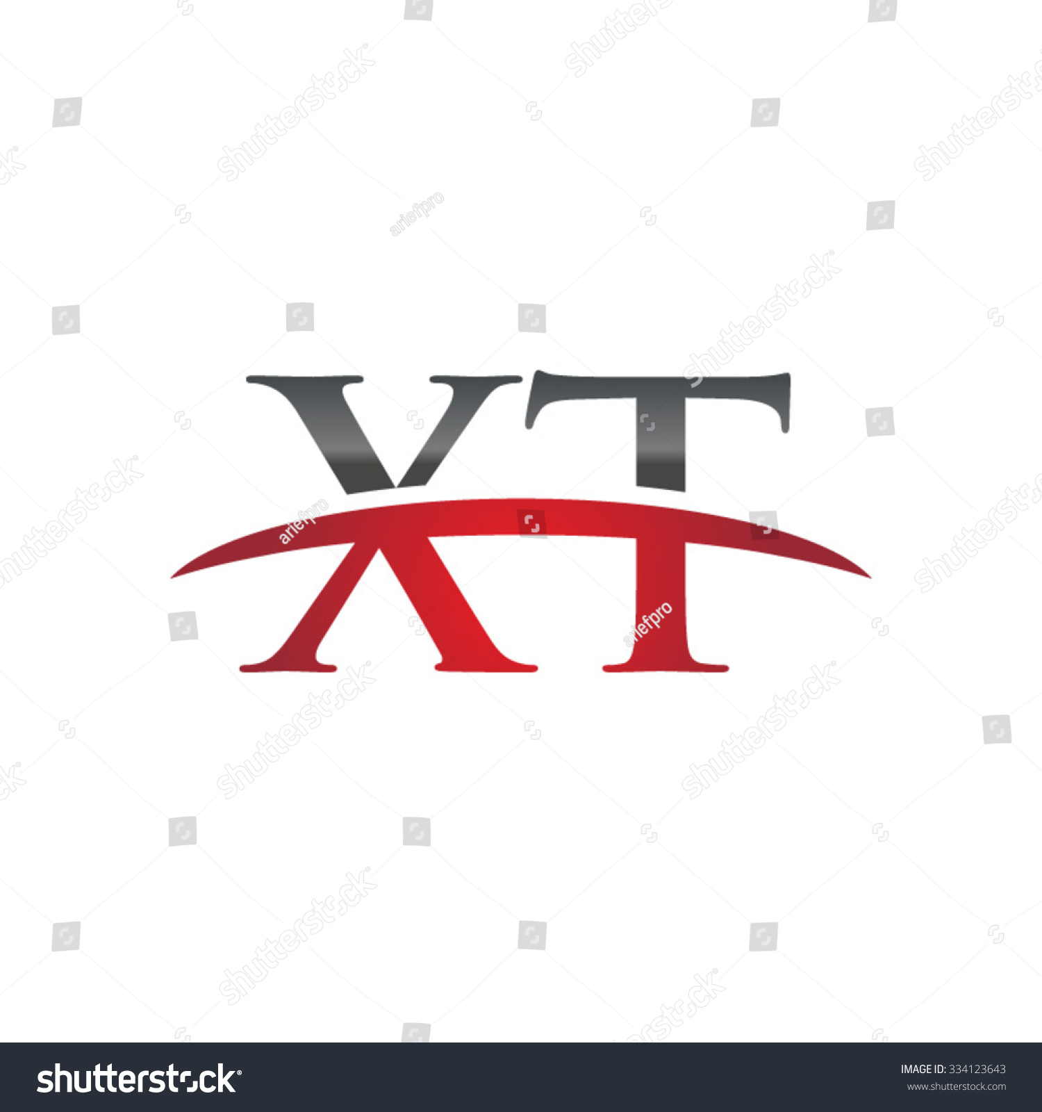 Xt Initial Company Red Swoosh Logo Stock Vector (Royalty Free) 334123643
