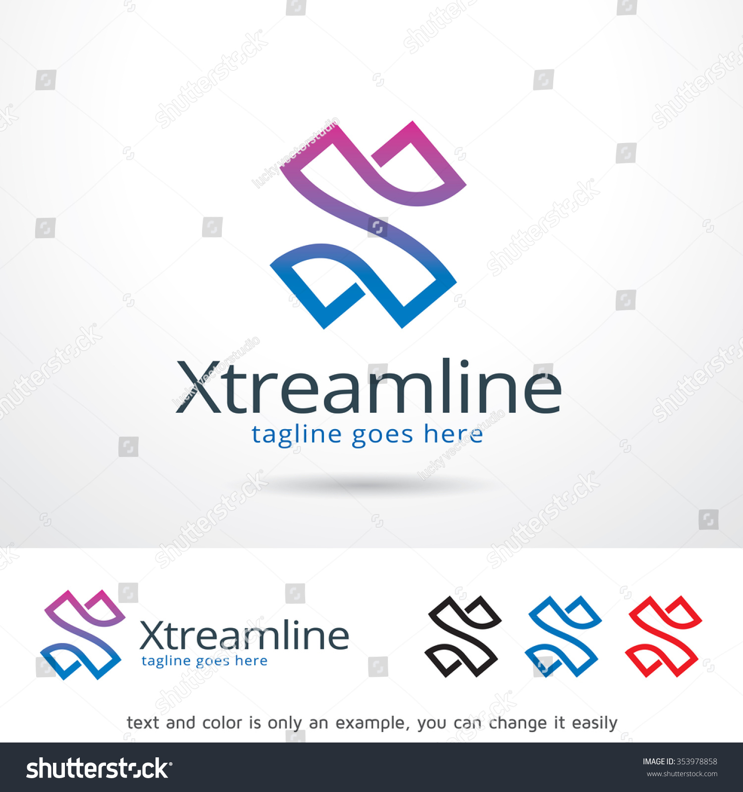 Xtreamline Letter X Logo Template Design Stock Vector (Royalty Free ...