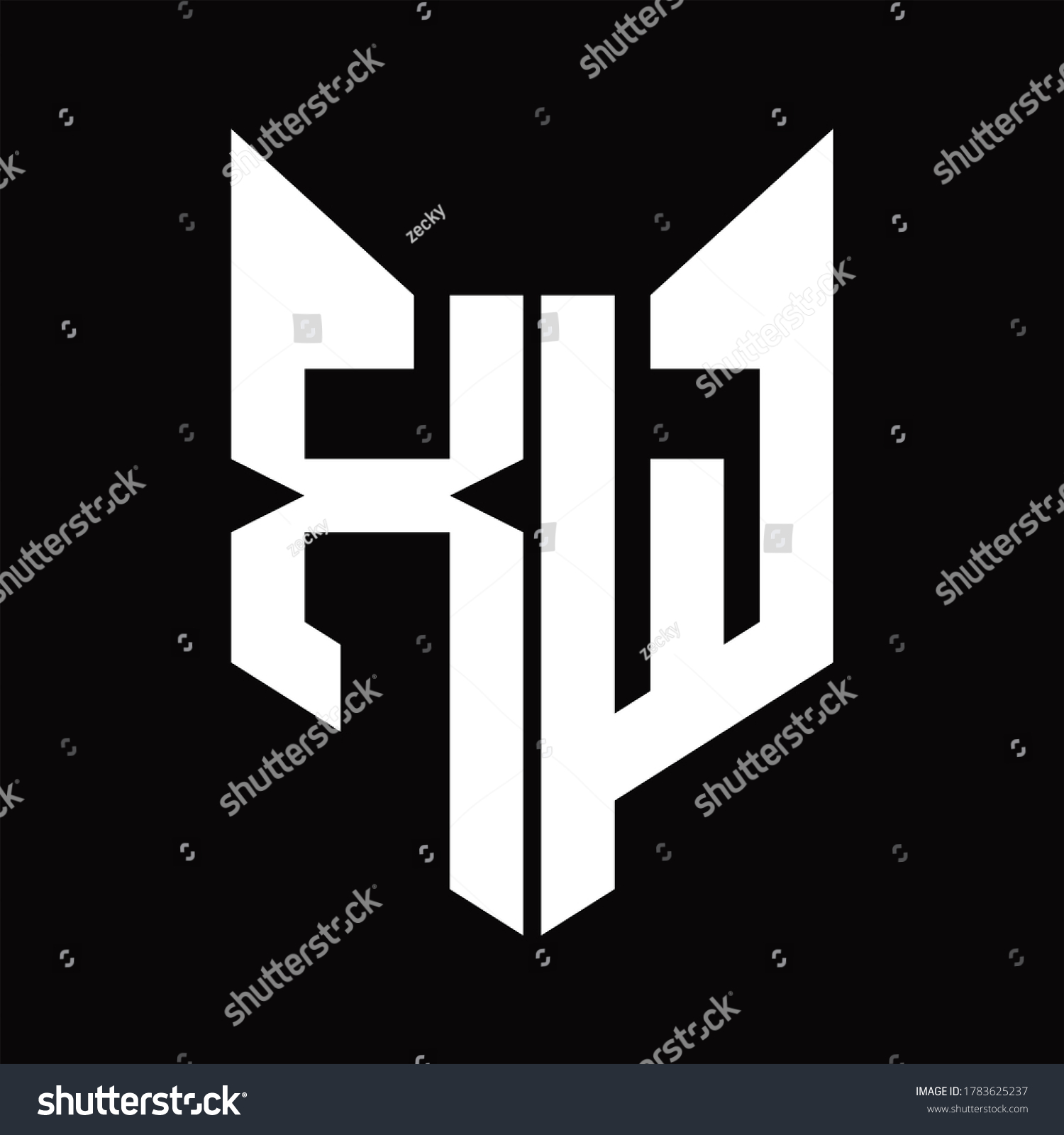 Xw Logo Monogram Fox Head Shape Stock Vector (Royalty Free) 1783625237 ...