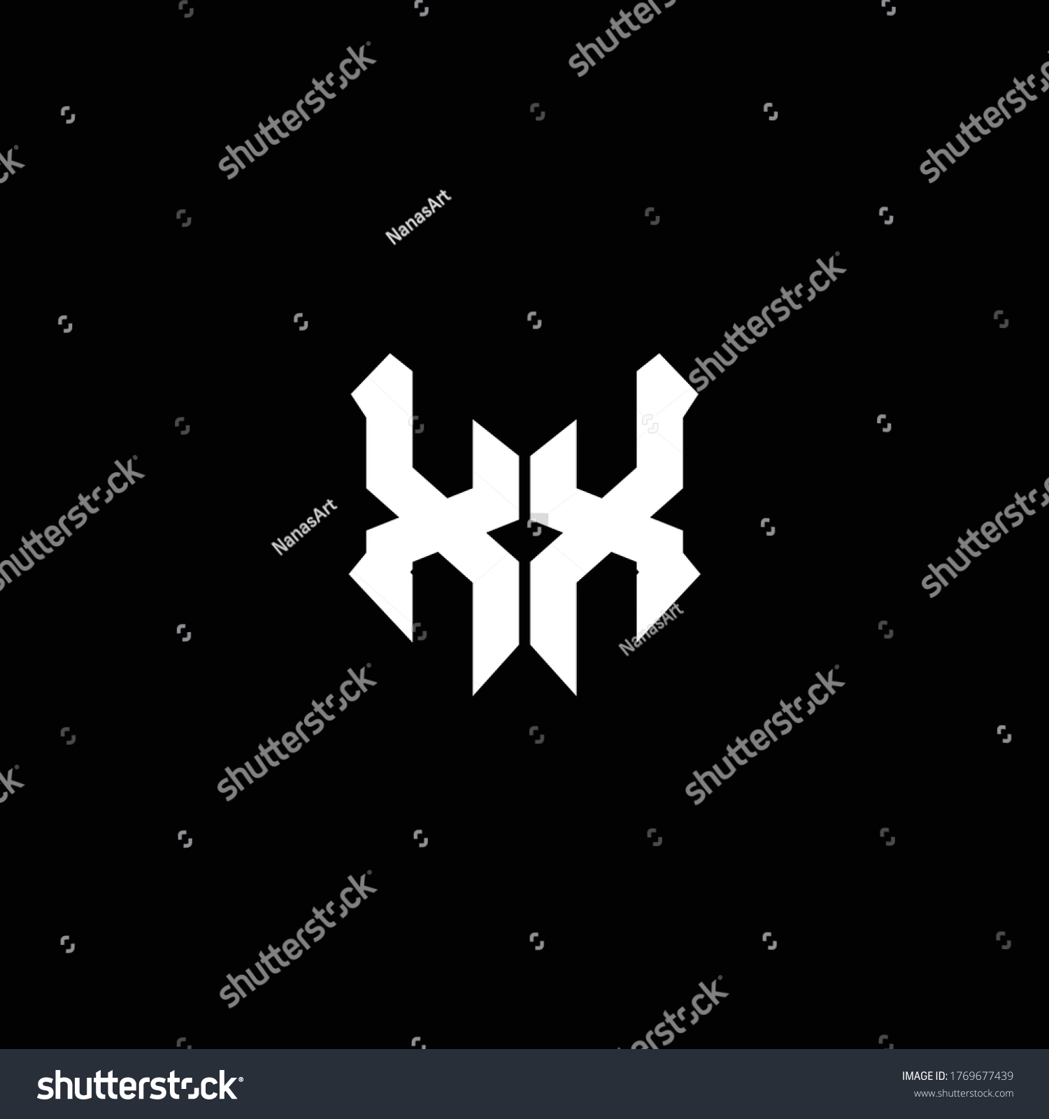 Xx Logo Monogram Shield Shape Design Stock Vector (Royalty Free ...