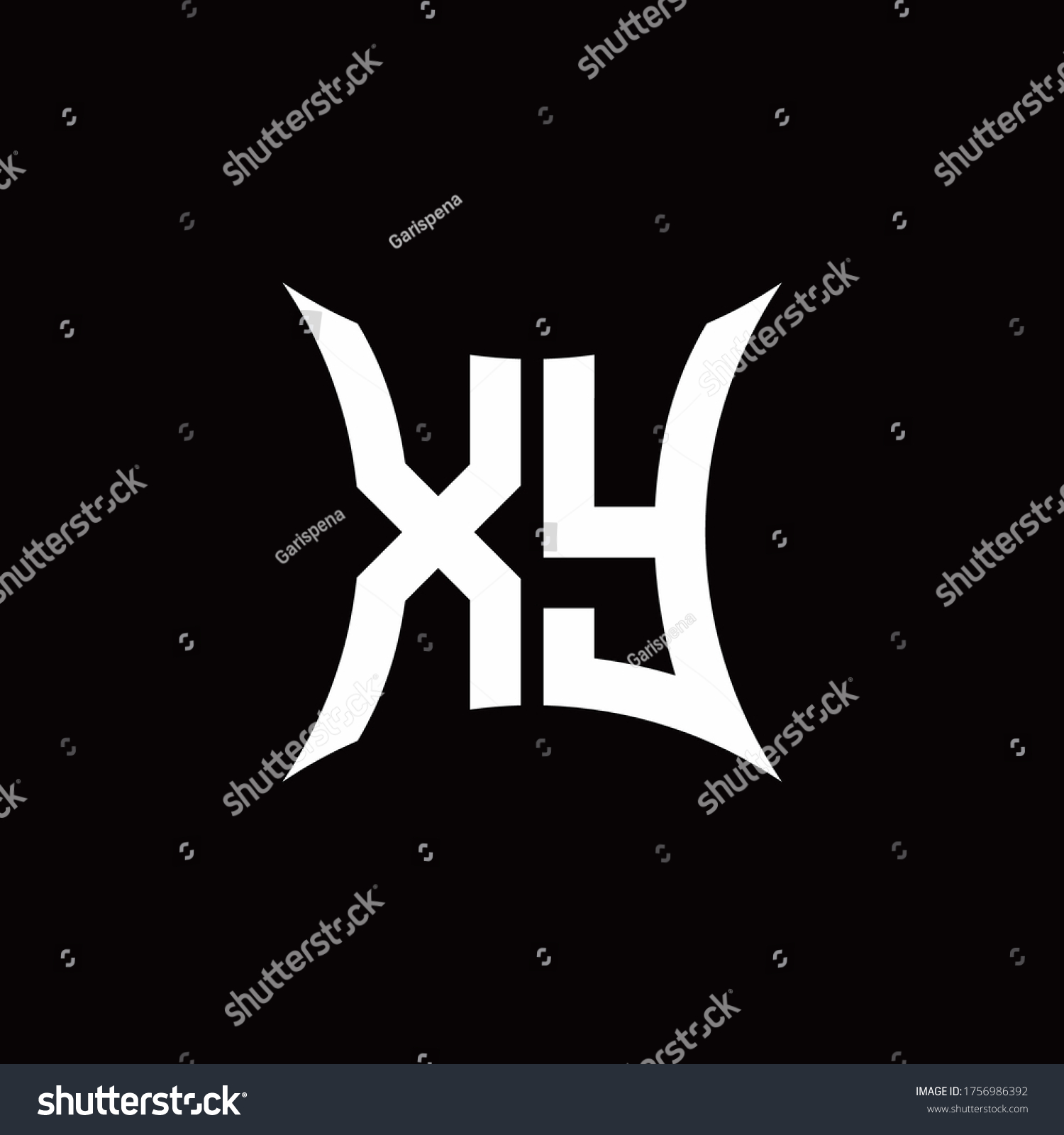 Xy Monogram Logo Sharped Shape Design Stock Vector (Royalty Free ...