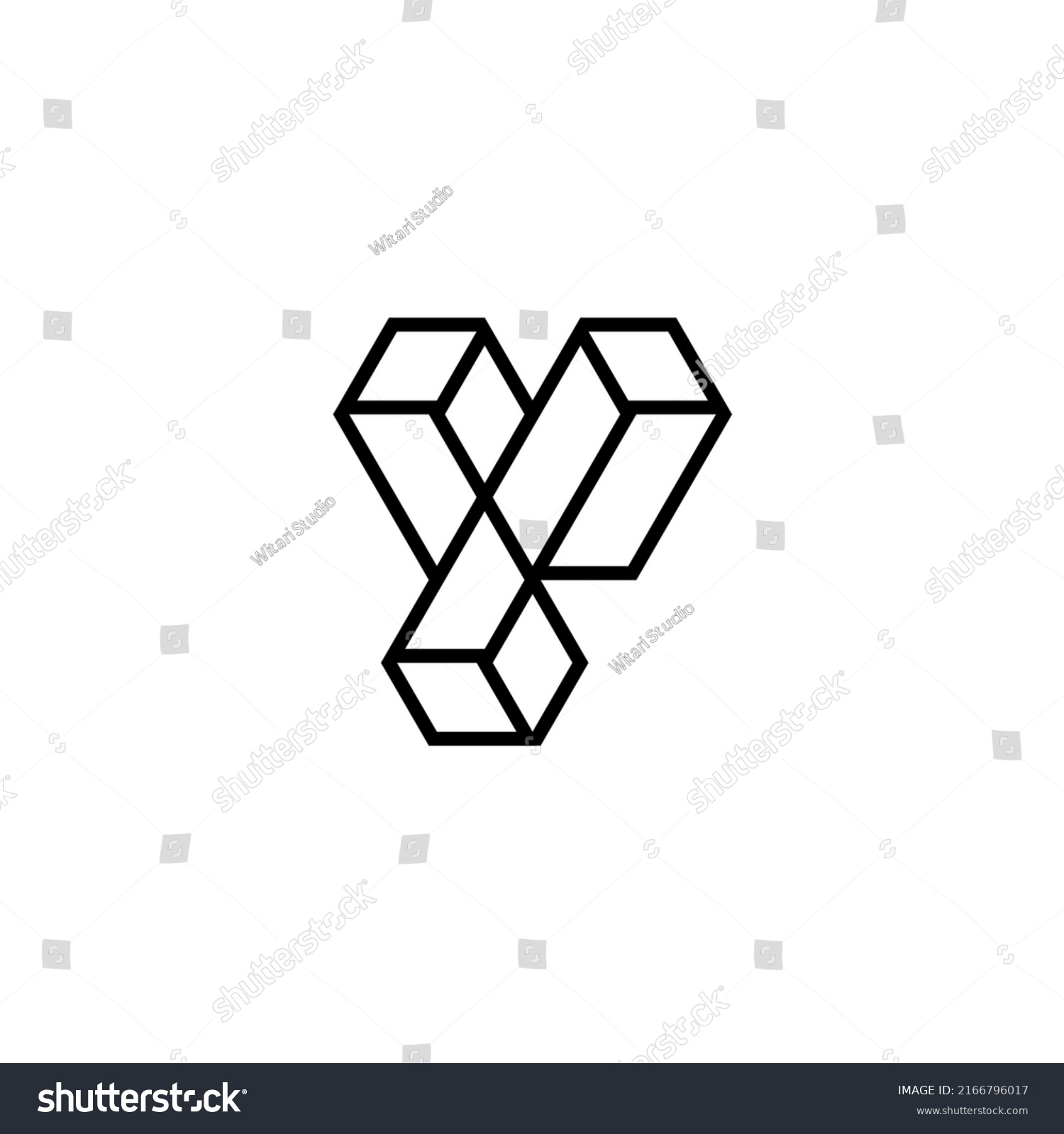Y Initial 3d Logo Design Vector Stock Vector (Royalty Free) 2166796017 ...