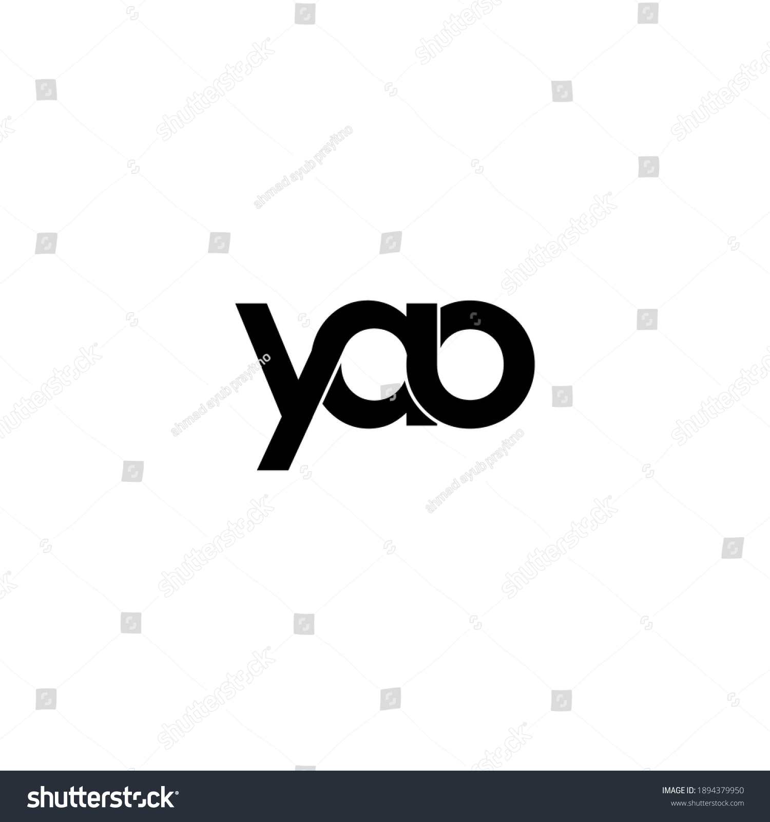 Yao Letter Original Monogram Logo Design Stock Vector (Royalty Free ...