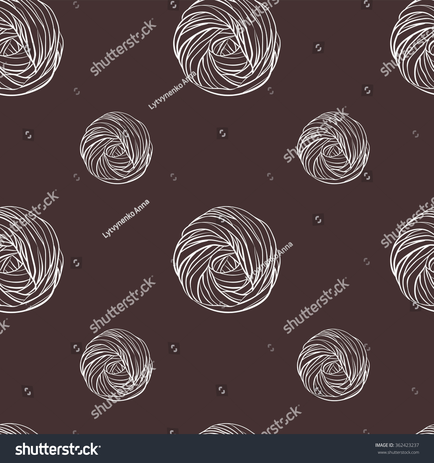 Yarn Ball Pattern Doodle Style Stock Vector (Royalty Free) 362423237 ...