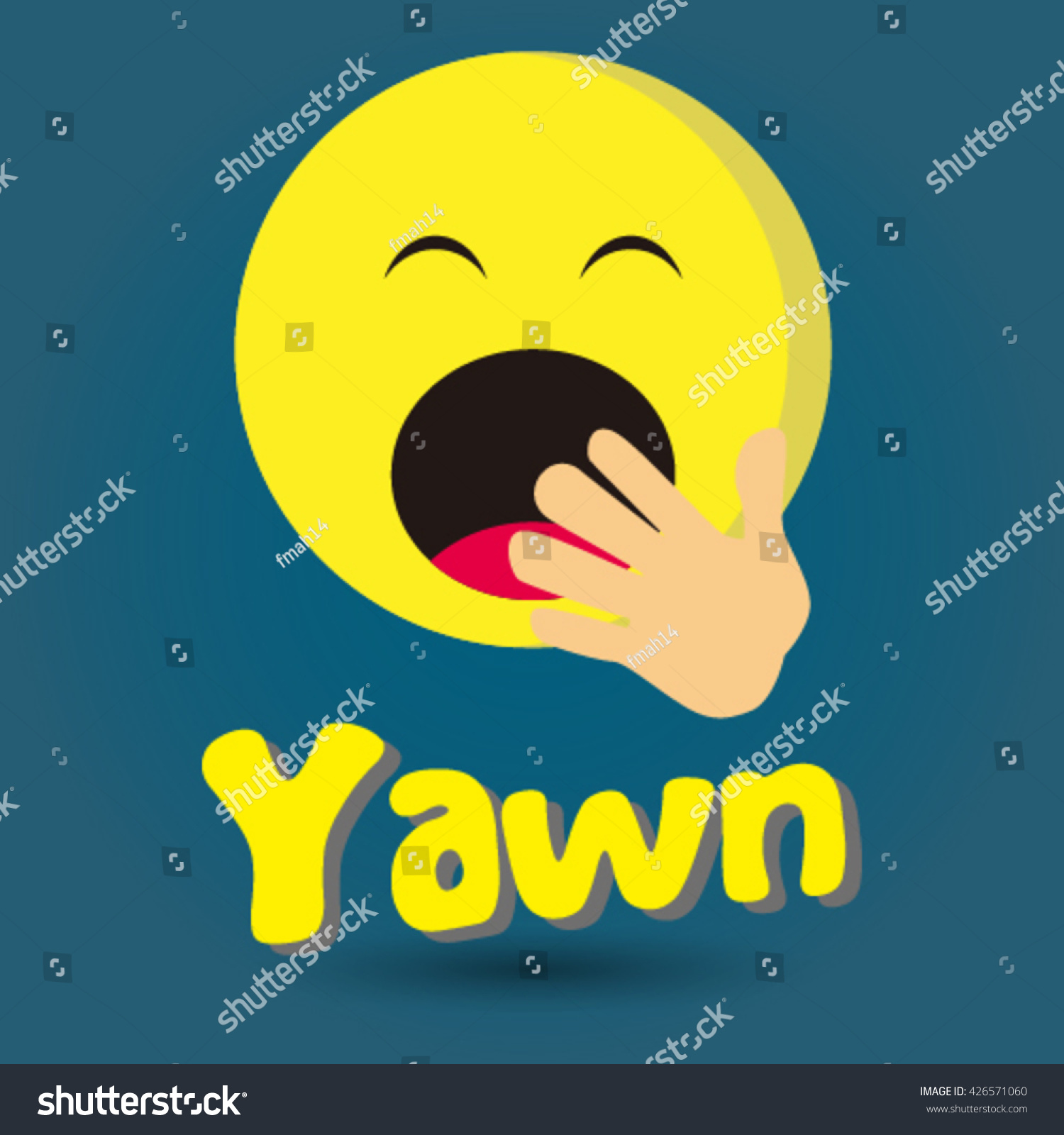Yawn Emoticon Isolated Vector Illustration: เวกเตอร์สต็อก (ปลอดค่า ...