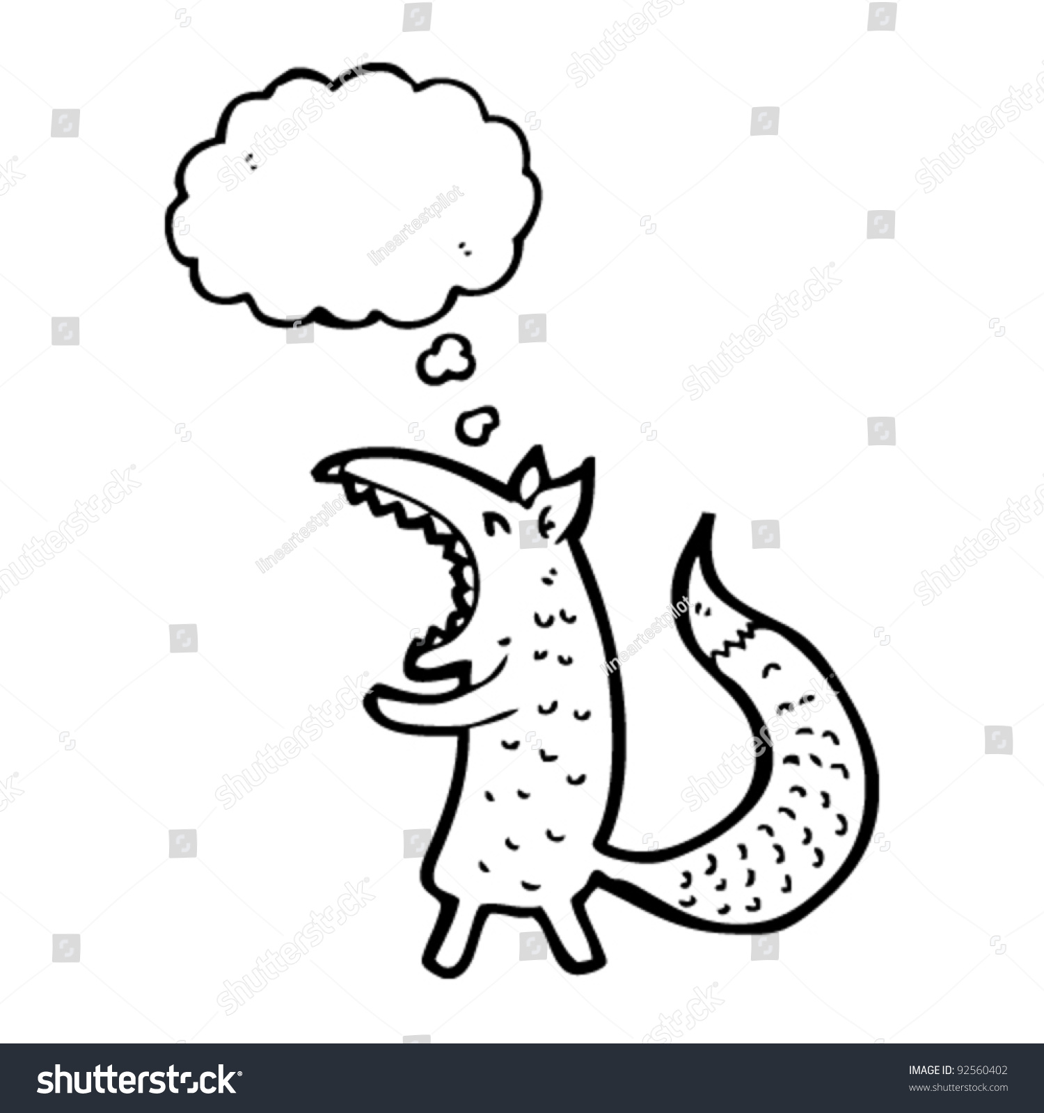 Yawning Fox Cartoon Stock Vector (Royalty Free) 92560402