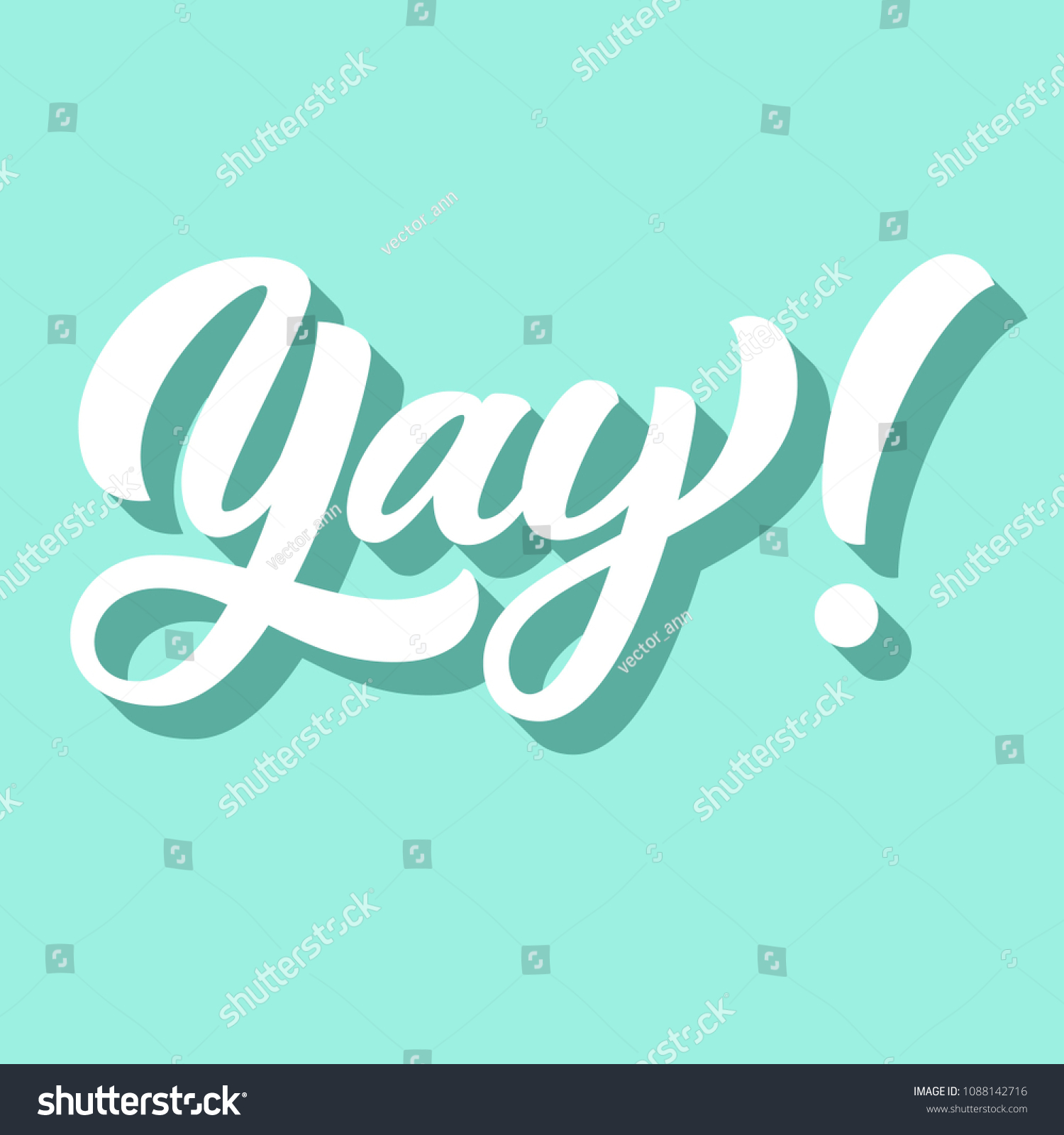Yay Hand Lettering Custom Typography Retro: vector de stock (libre de ... Yay Hand Lettering Custom Typography Retro: vector de stock (libre de ...