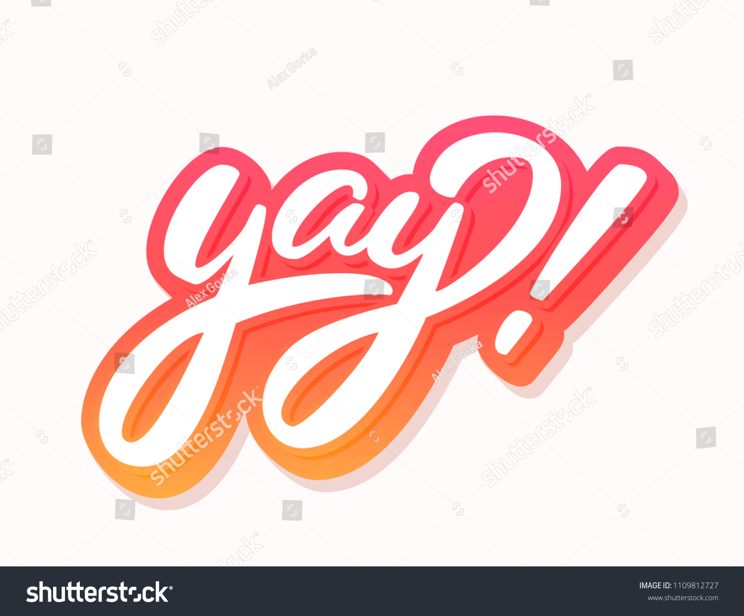 Yay Vector Lettering Stock Vector (Royalty Free) 1109812727